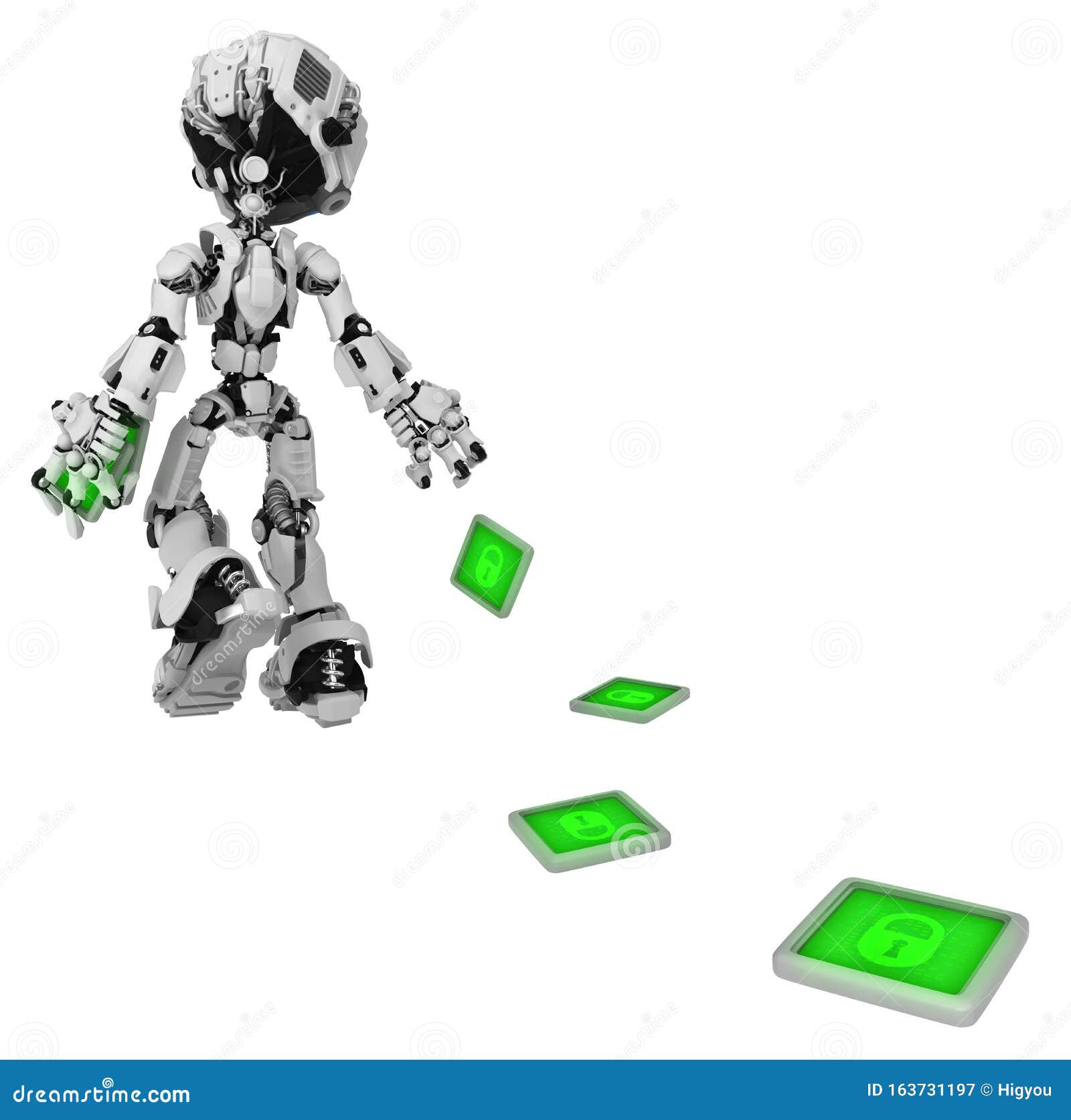 Live Screen Robot, Software Lock Drop Stock Illustration - Illustration ...