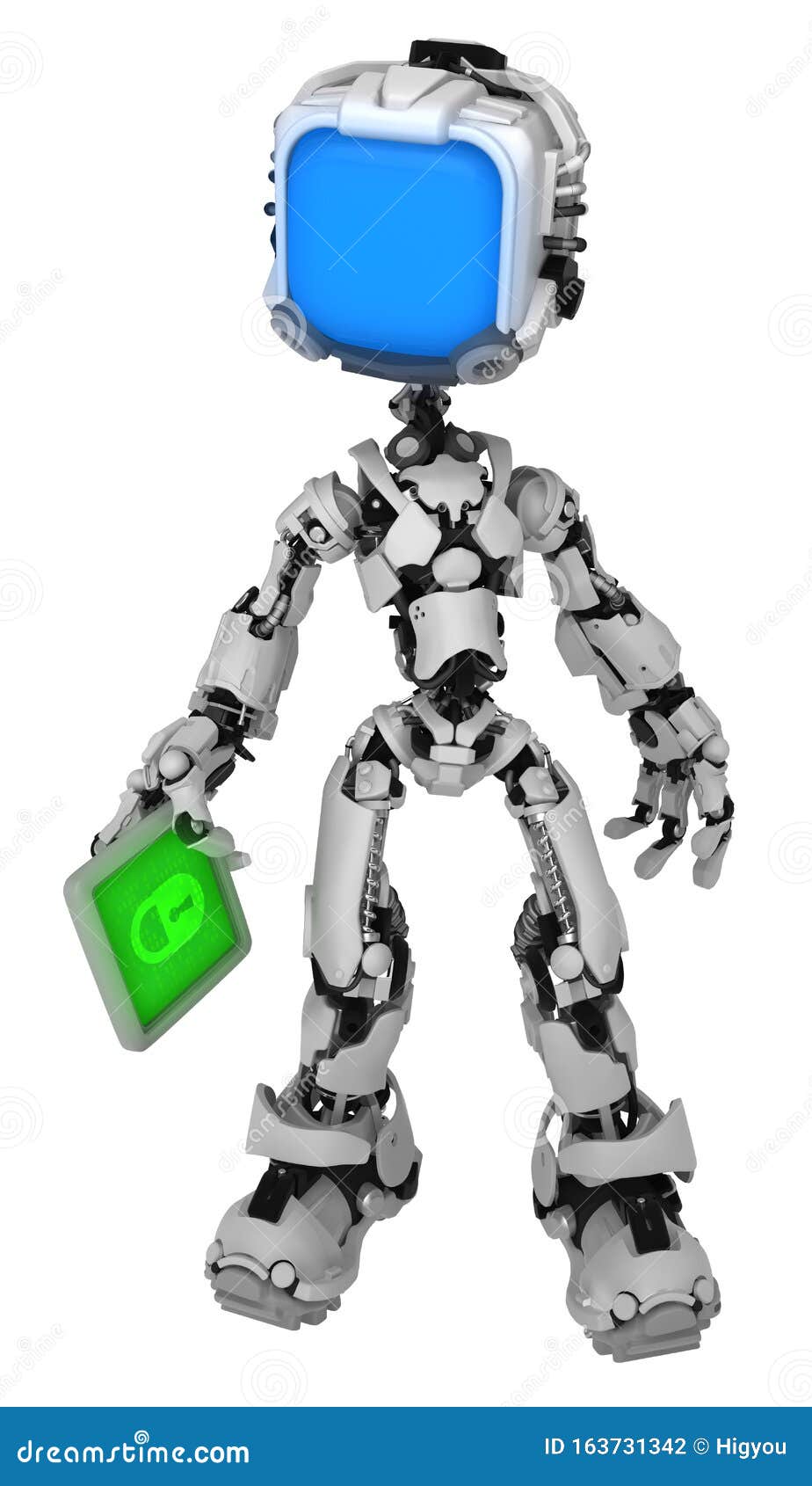 Live Screen Robot, Software Lock Held Stock Illustration - Illustration ...