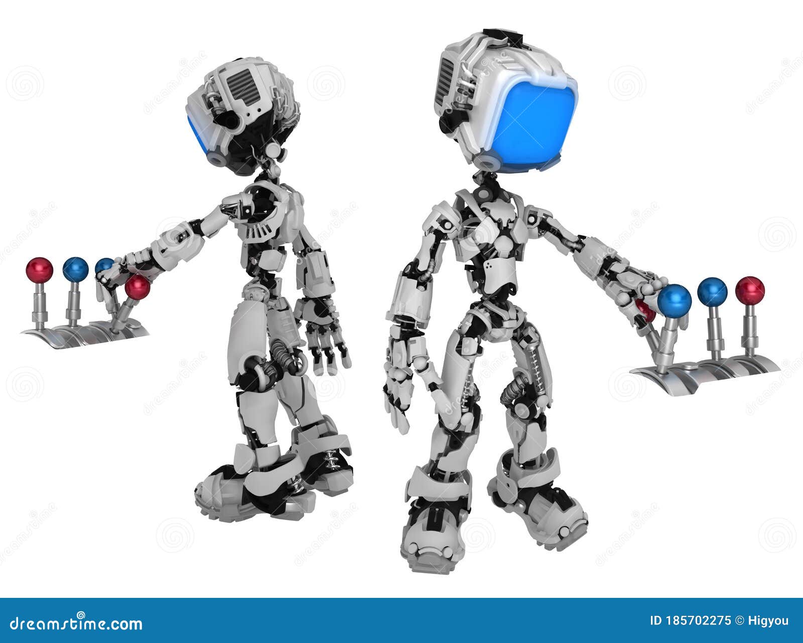 Live Screen Robot, Switches Stock Illustration - Illustration of pose ...
