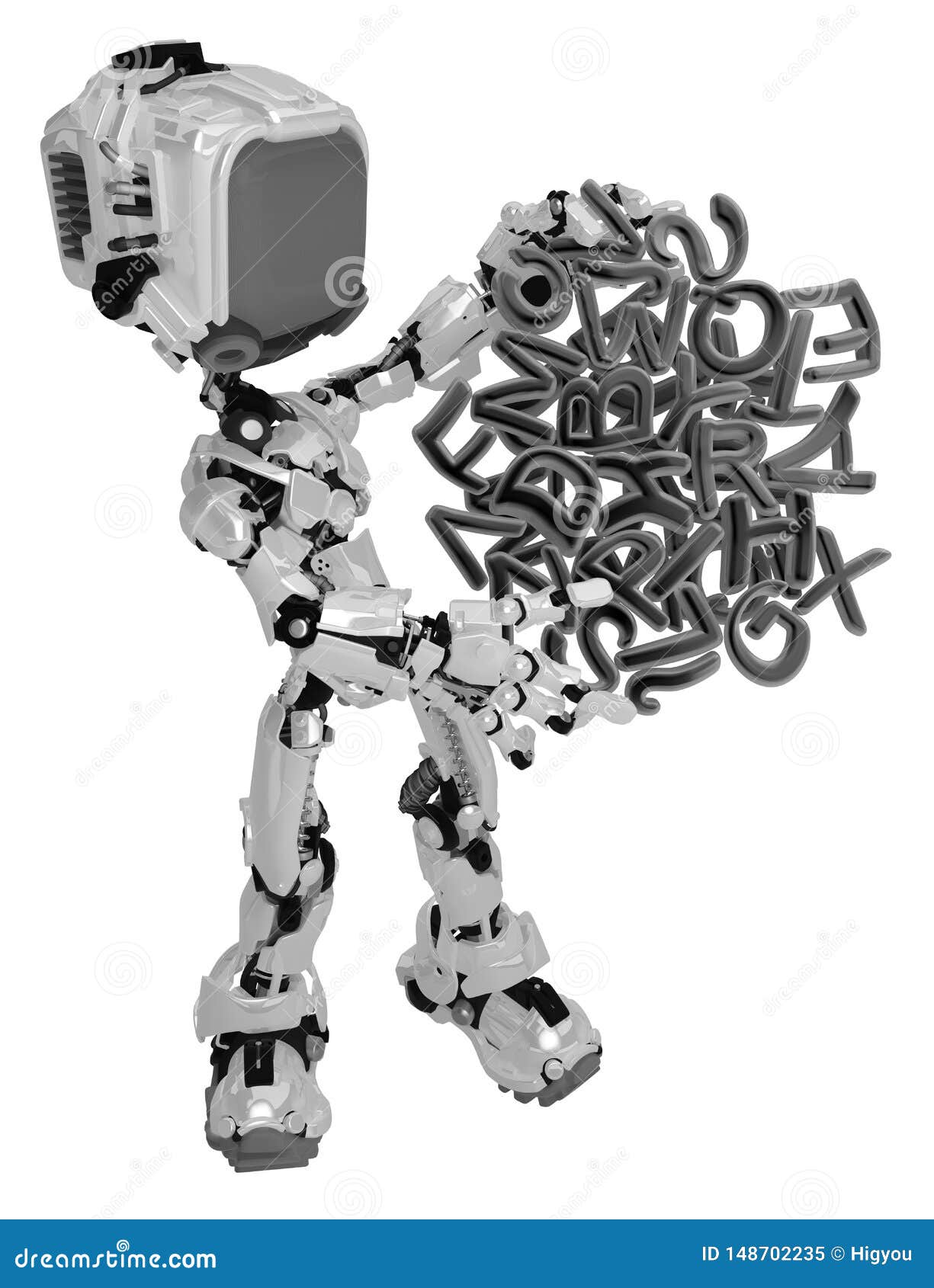 Live Screen Robot, Text Hold Stock Illustration - Illustration of ...