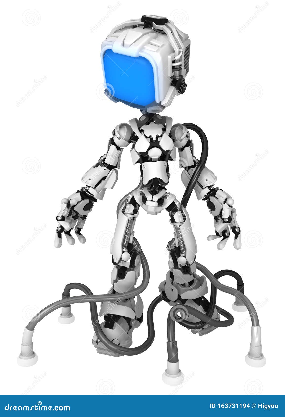 Live Screen Robot, Wired Down Stock Illustration - Illustration of ...
