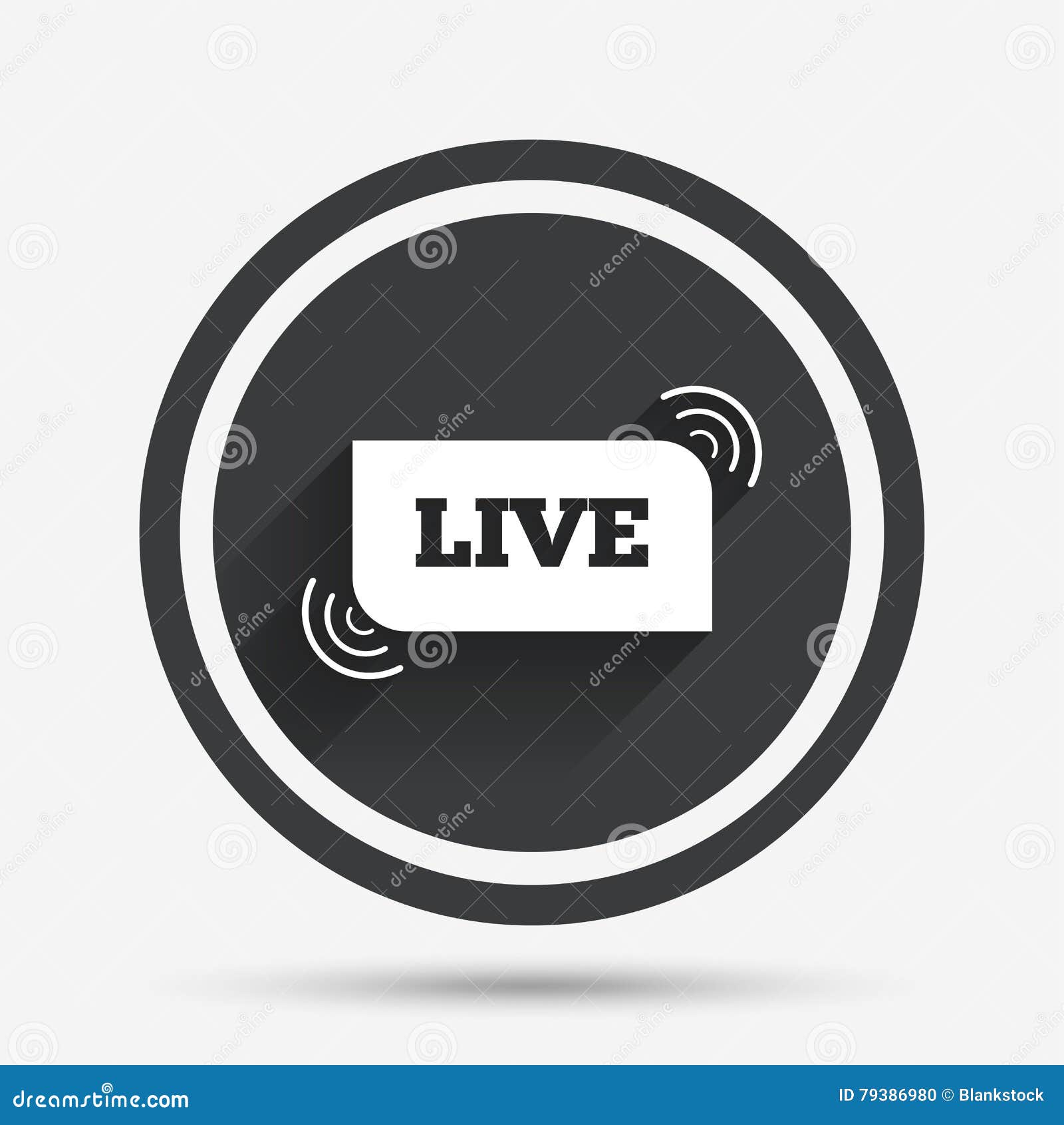 Live Sign Icon. on Air Stream Symbol Stock Vector - Illustration of ...