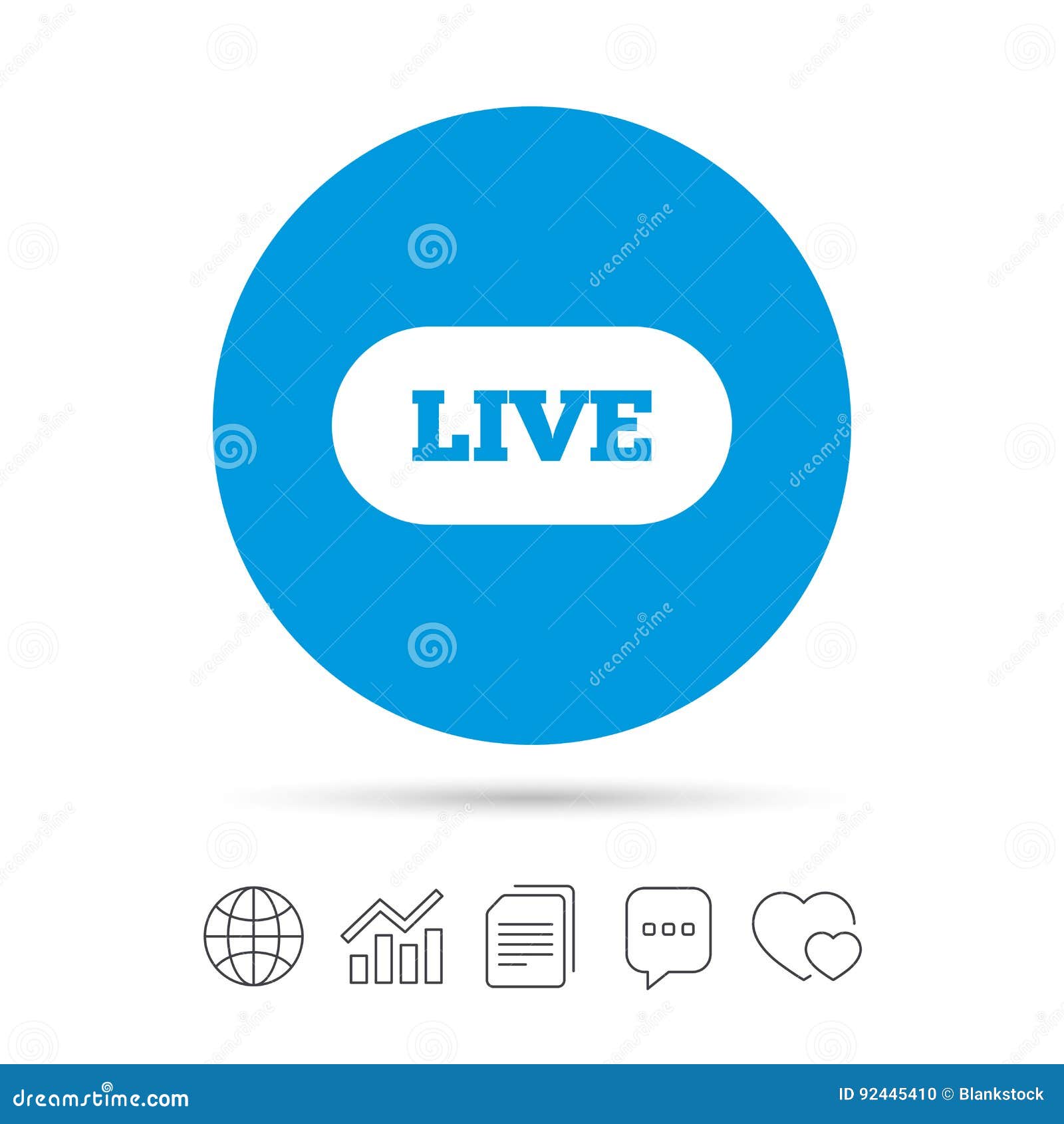 Live Sign Icon. on Air Stream Symbol Stock Vector - Illustration of ...