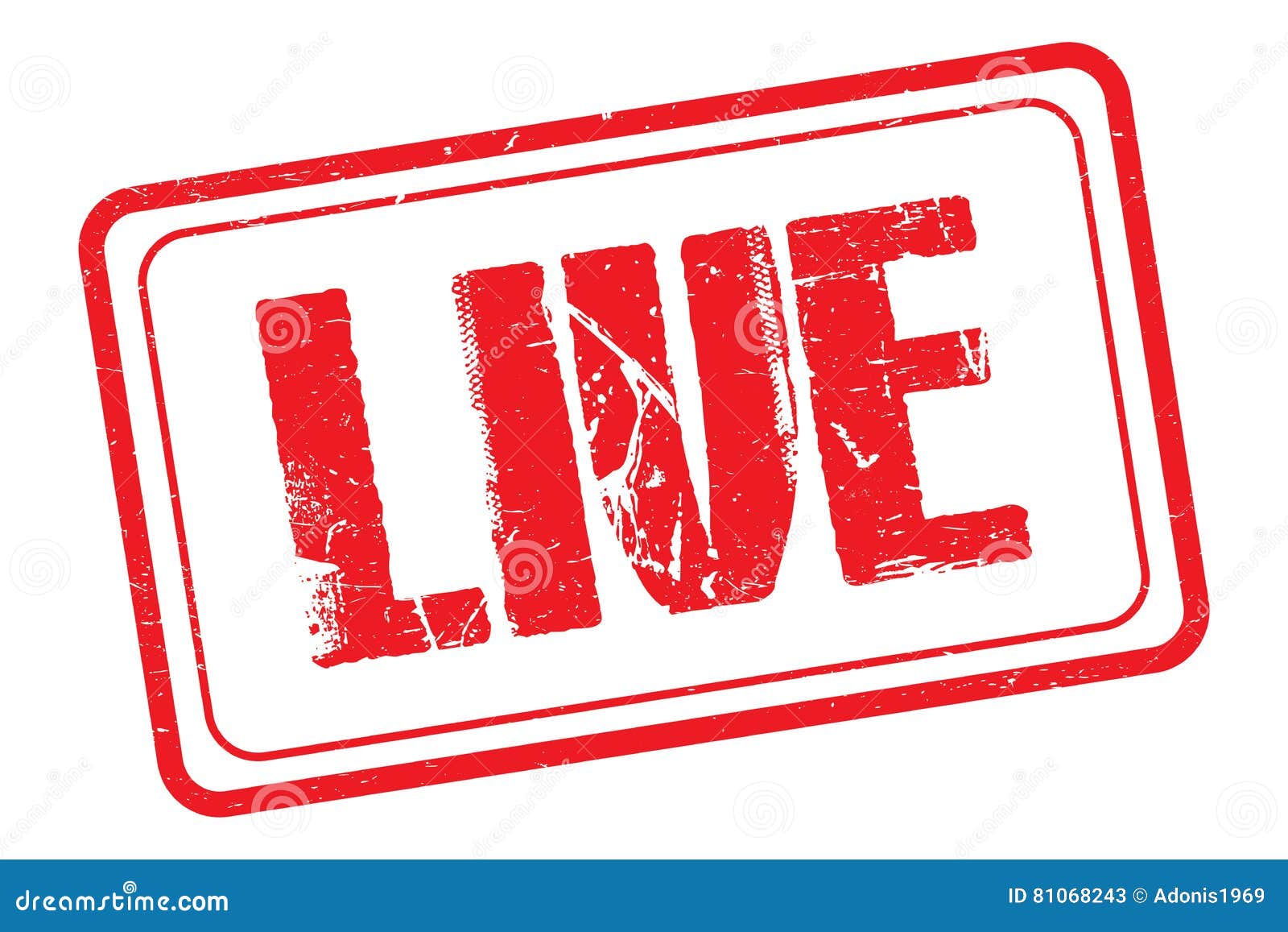 Live stamp stock vector. Illustration of square, block - 81068243