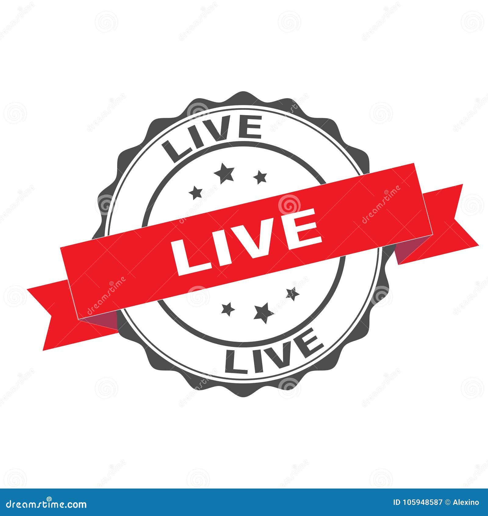 Live stamp illustration stock vector. Illustration of round - 105948587