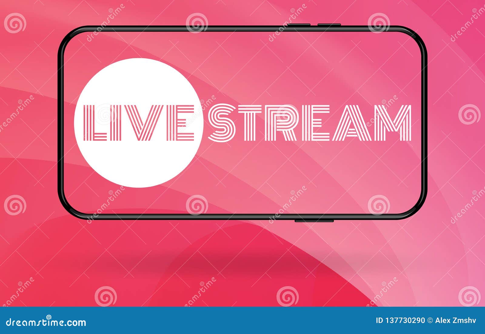 Live Video Streaming Template Stock Vector - Illustration of realistic ...