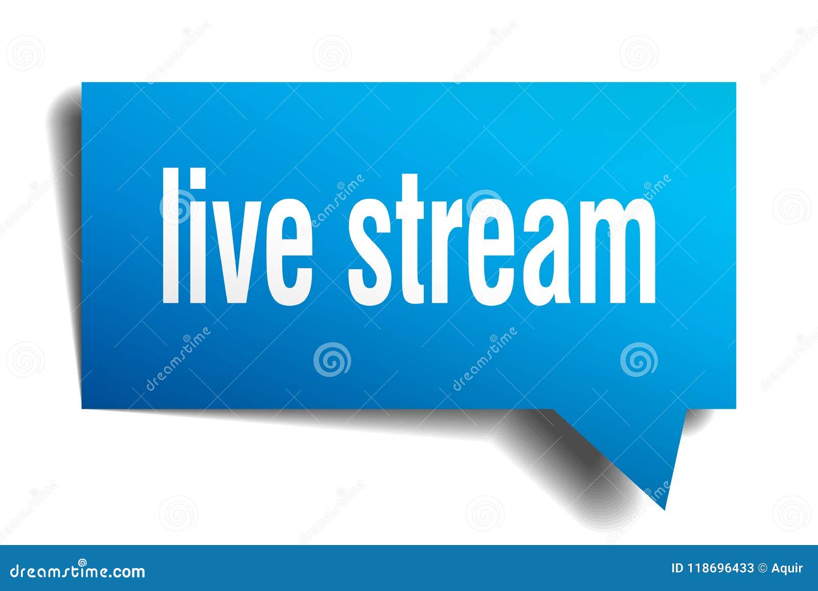 Live Stream Blue 3d Speech Bubble Stock Vector - Illustration of banner ...