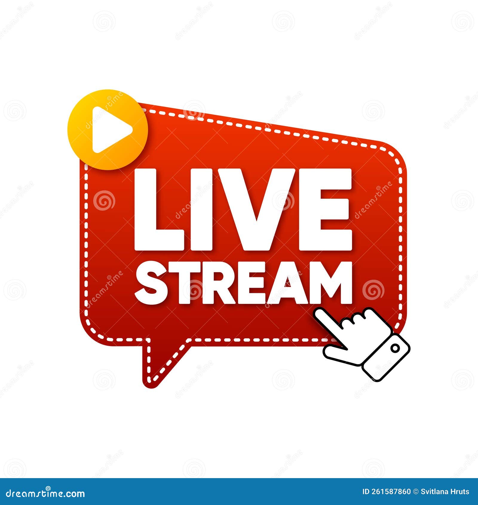 Live Stream Button, Icon, Emblem. Live Stream Label. Mouse Click on ...