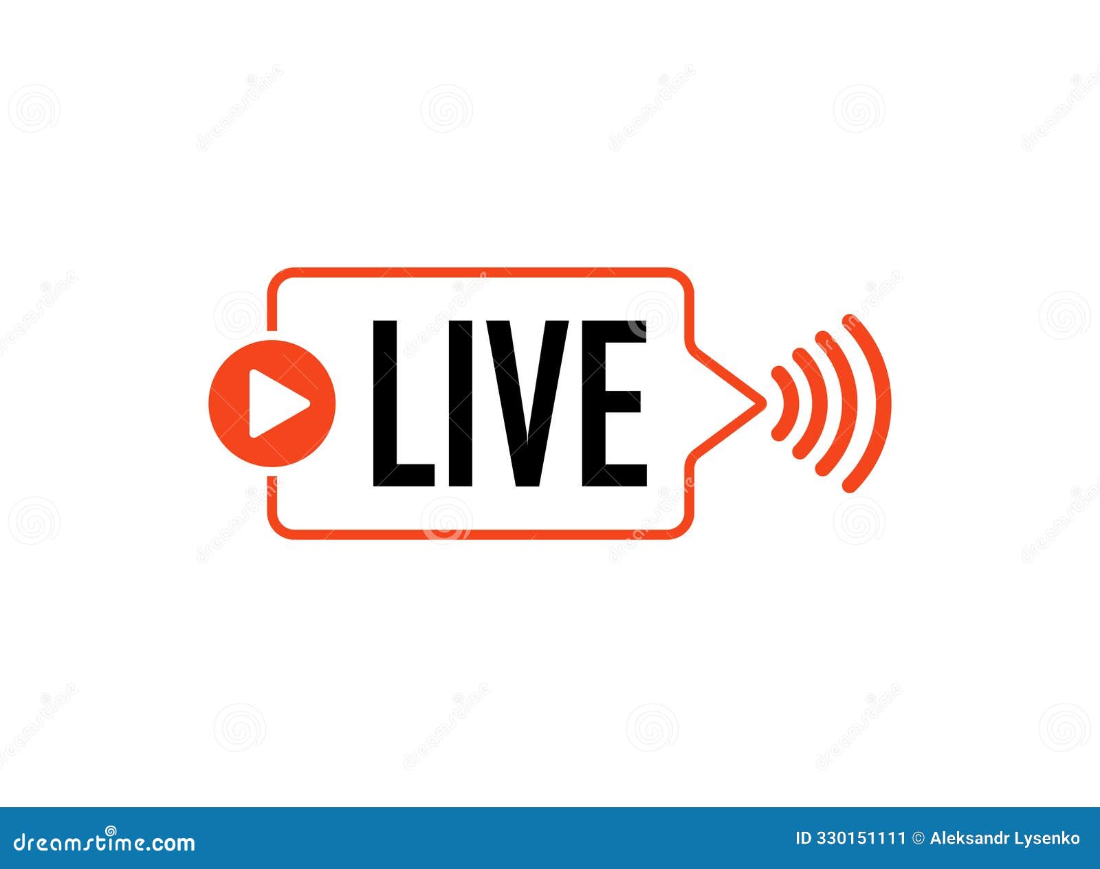 Live Stream Button Icon in Flat Style. Webinar Vector Illustration on ...