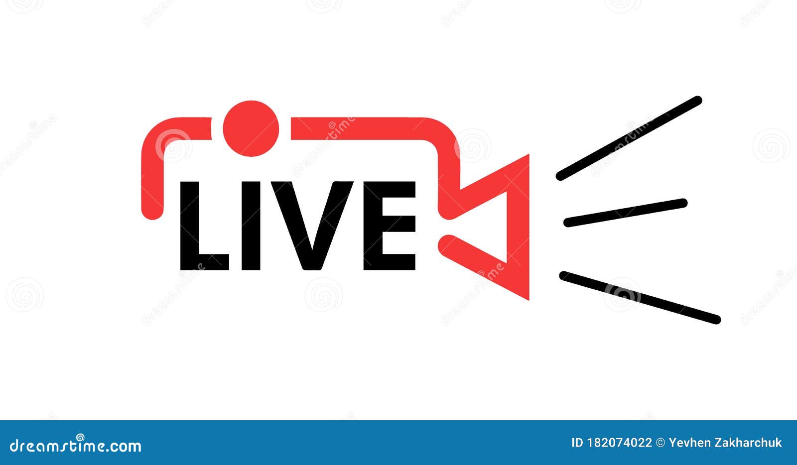 Live Stream in Camera Shape Concept. Stock Vector Illustration for ...