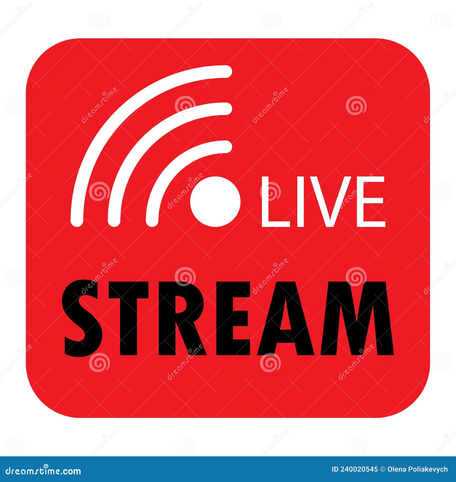 Live Stream Icon. App Symbol. Broadcast Logo. Technology Concept ...