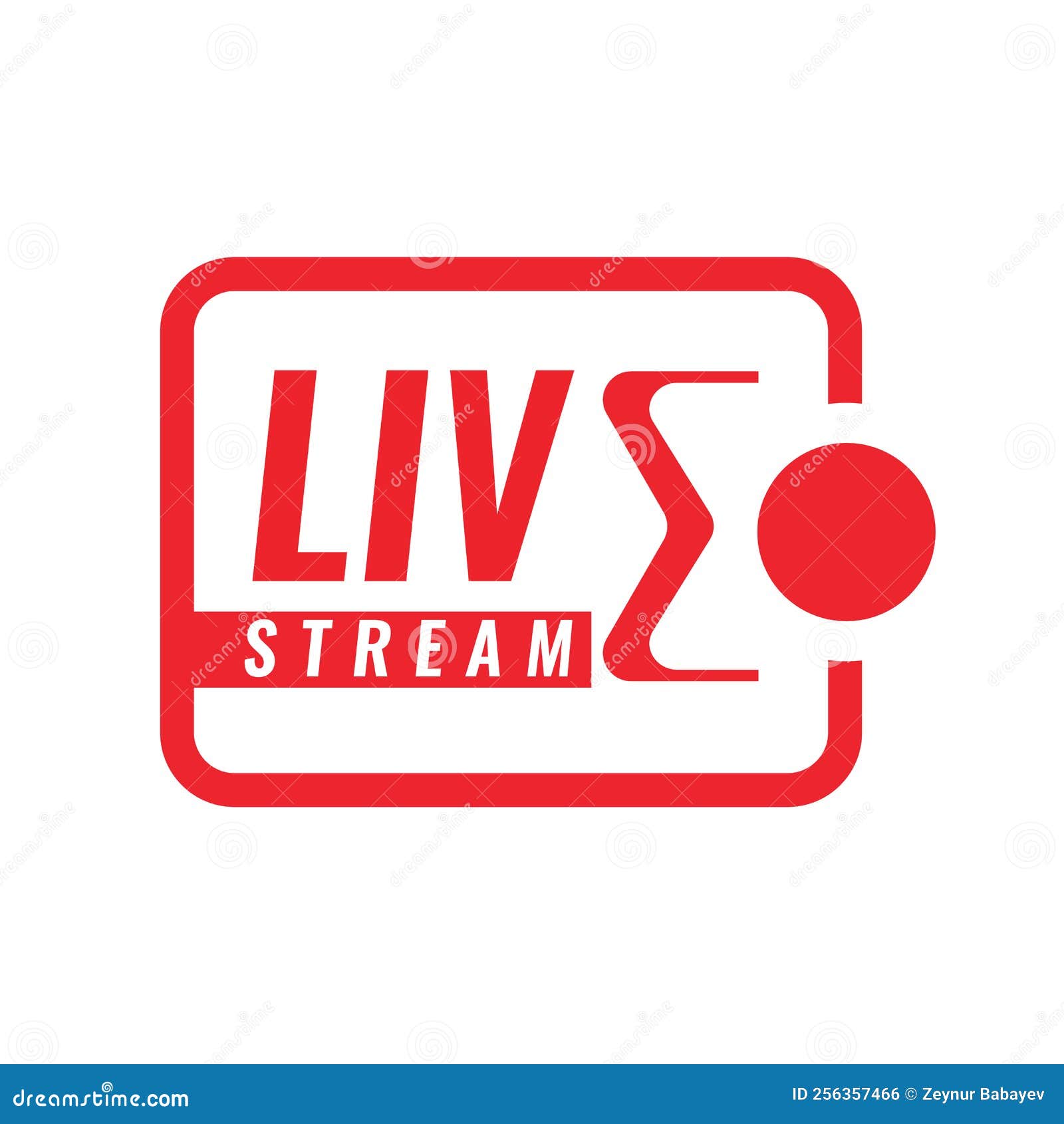 Live Stream Icon or Symbol for Broadcasting Design Stock Vector ...