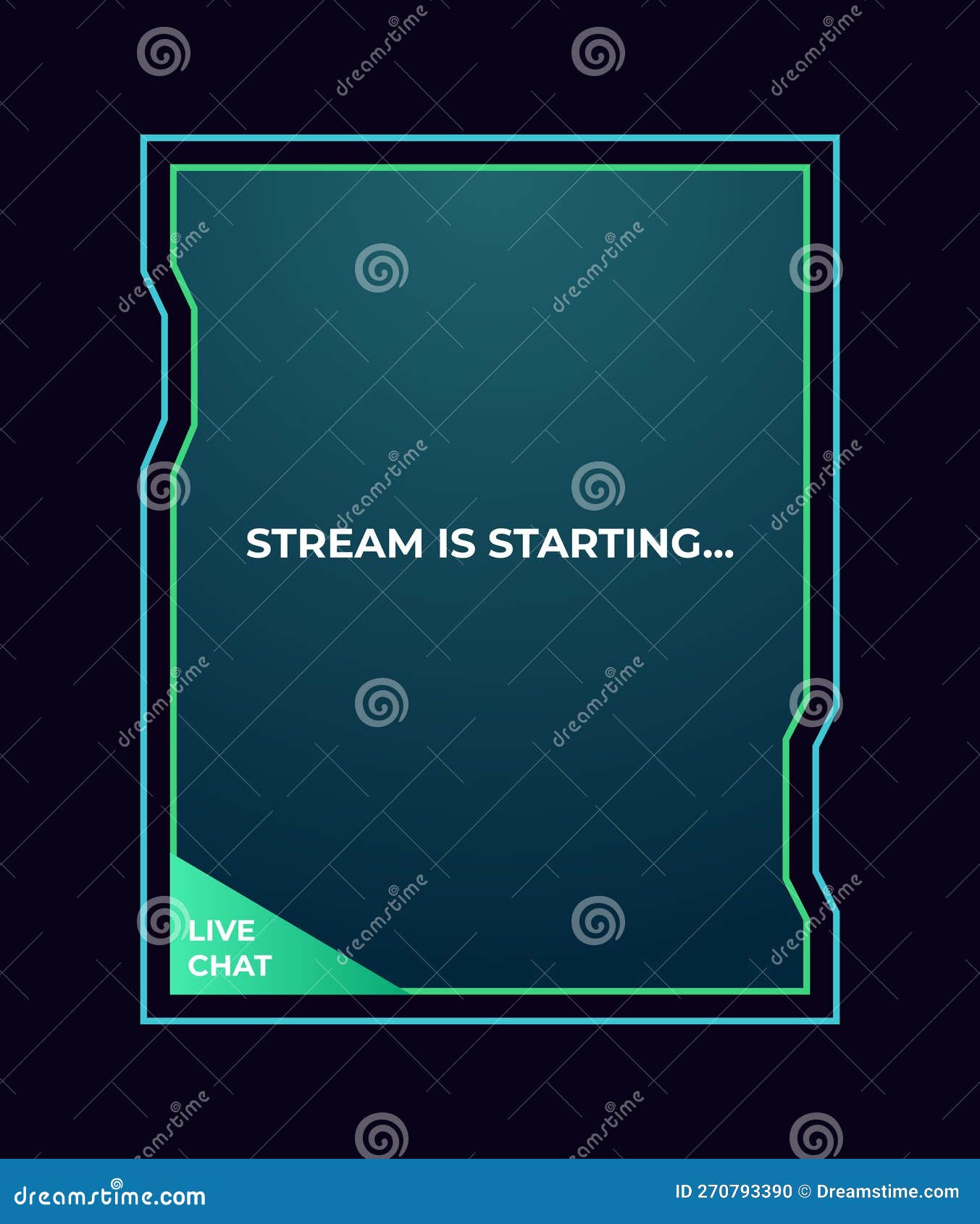 Live Stream Interface Overlay Frames for Gamer Broadcast. Cyber Hud ...