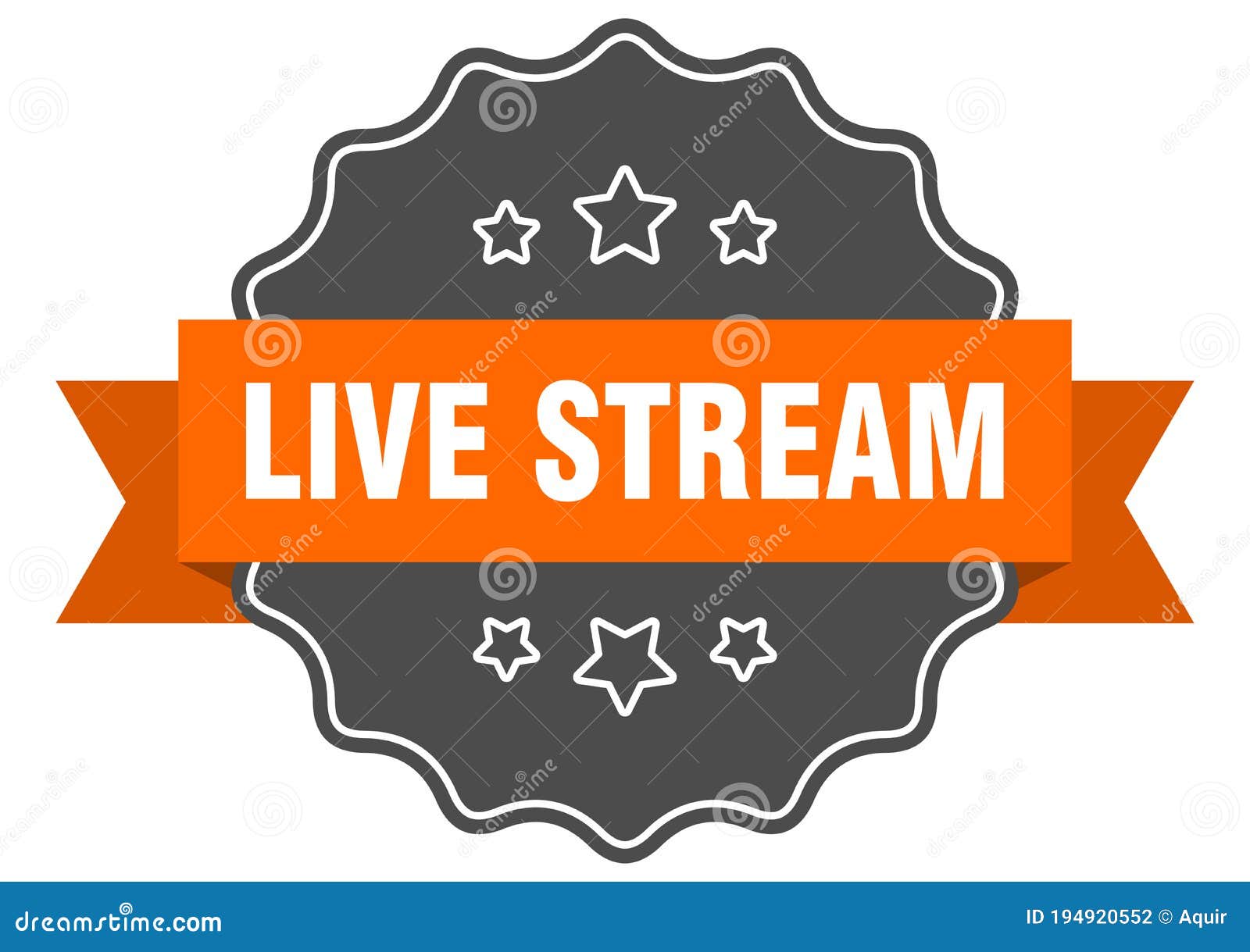 Live stream label stock vector. Illustration of emblem - 194920552