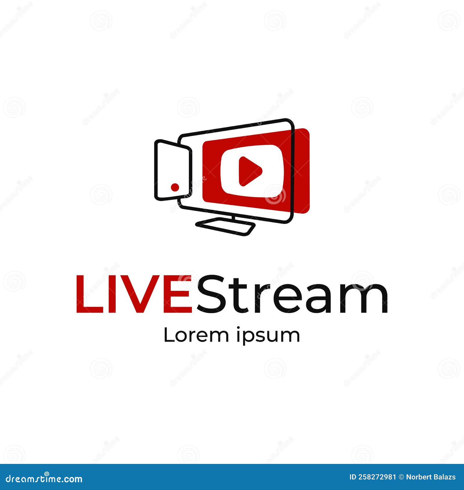 Live Stream Logo Design. Smartphone and Computer Screen Vector ... Live Stream Logo Design. Smartphone and Computer Screen Vector ...
