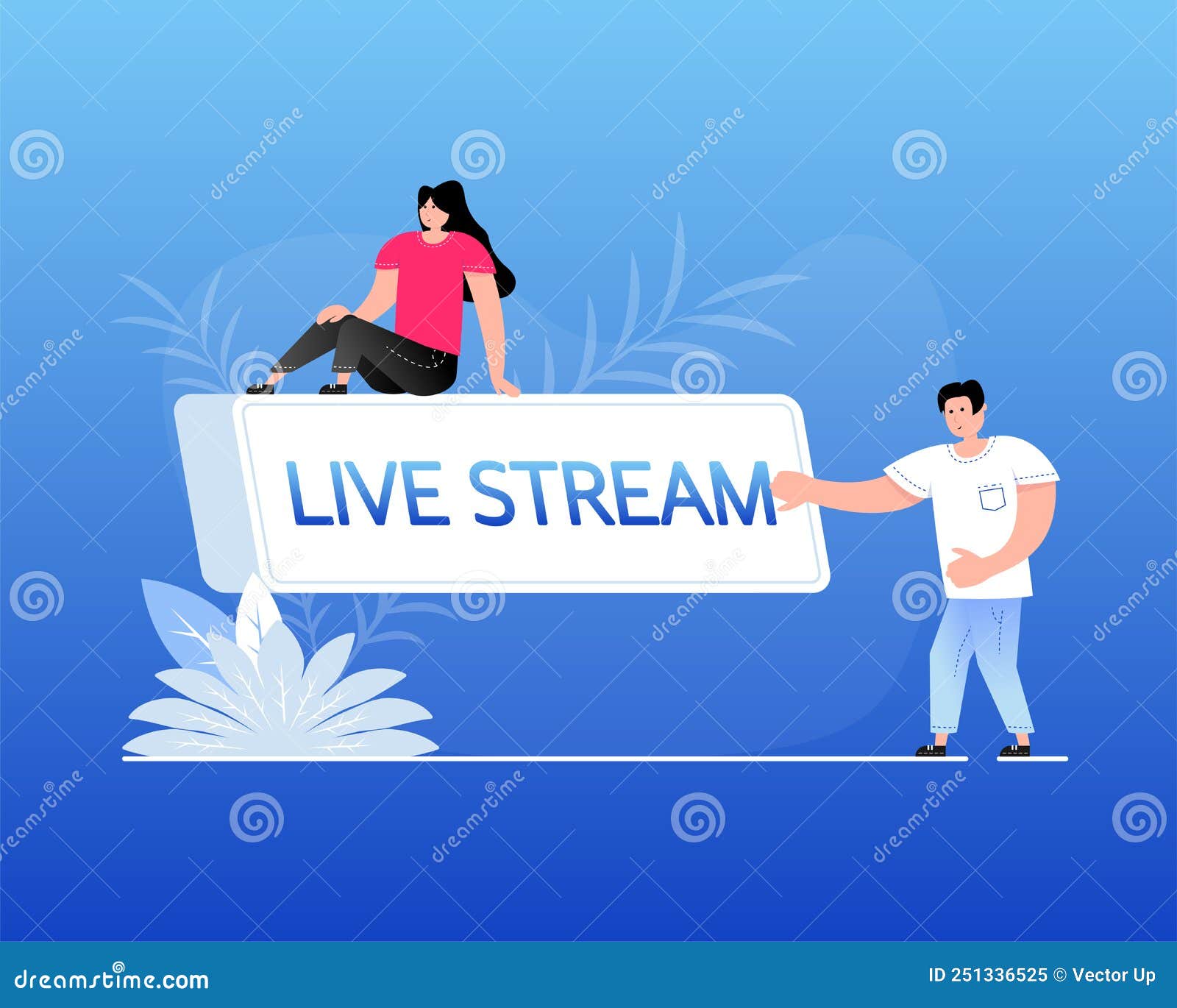Live Stream Logo - Flat Vector Design Element with Play Button for News ...