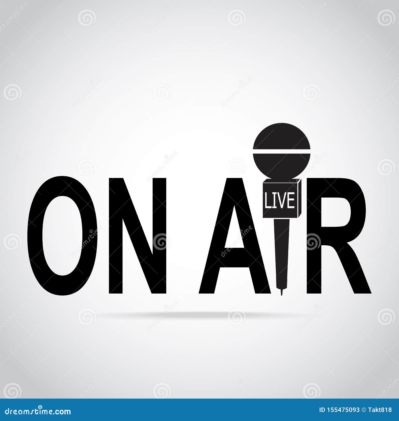 Live Stream and Microphone Icon, Live Streaming Sign, on Air Concept ...