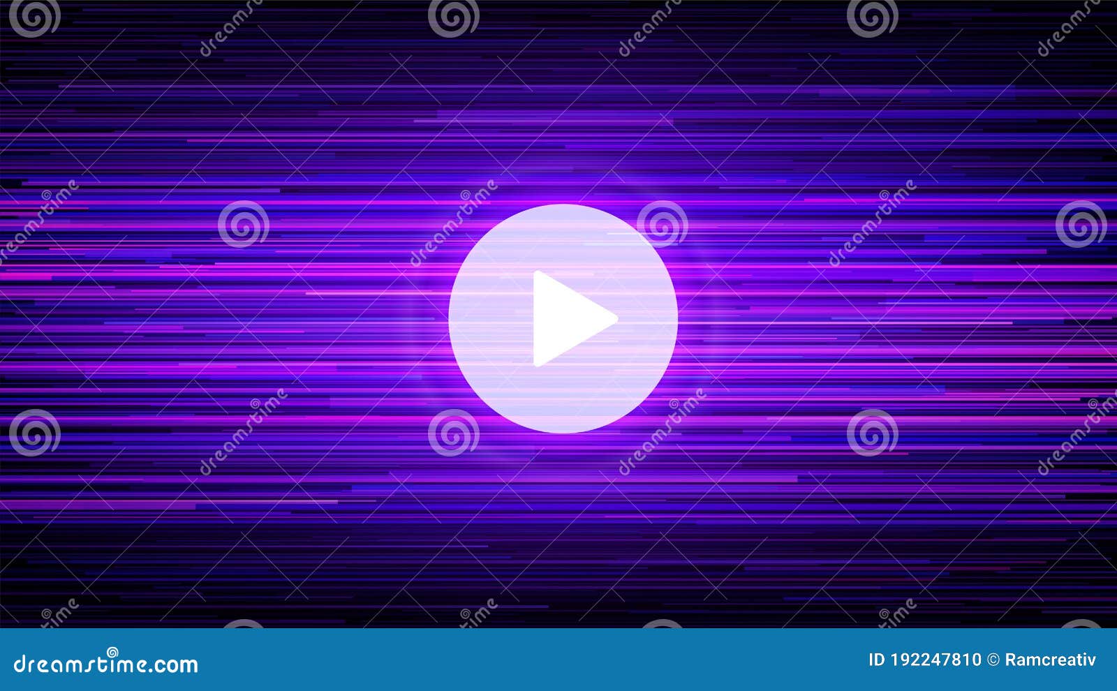 Live Stream Multimedia Banner with Video Player Button. Template Video ...