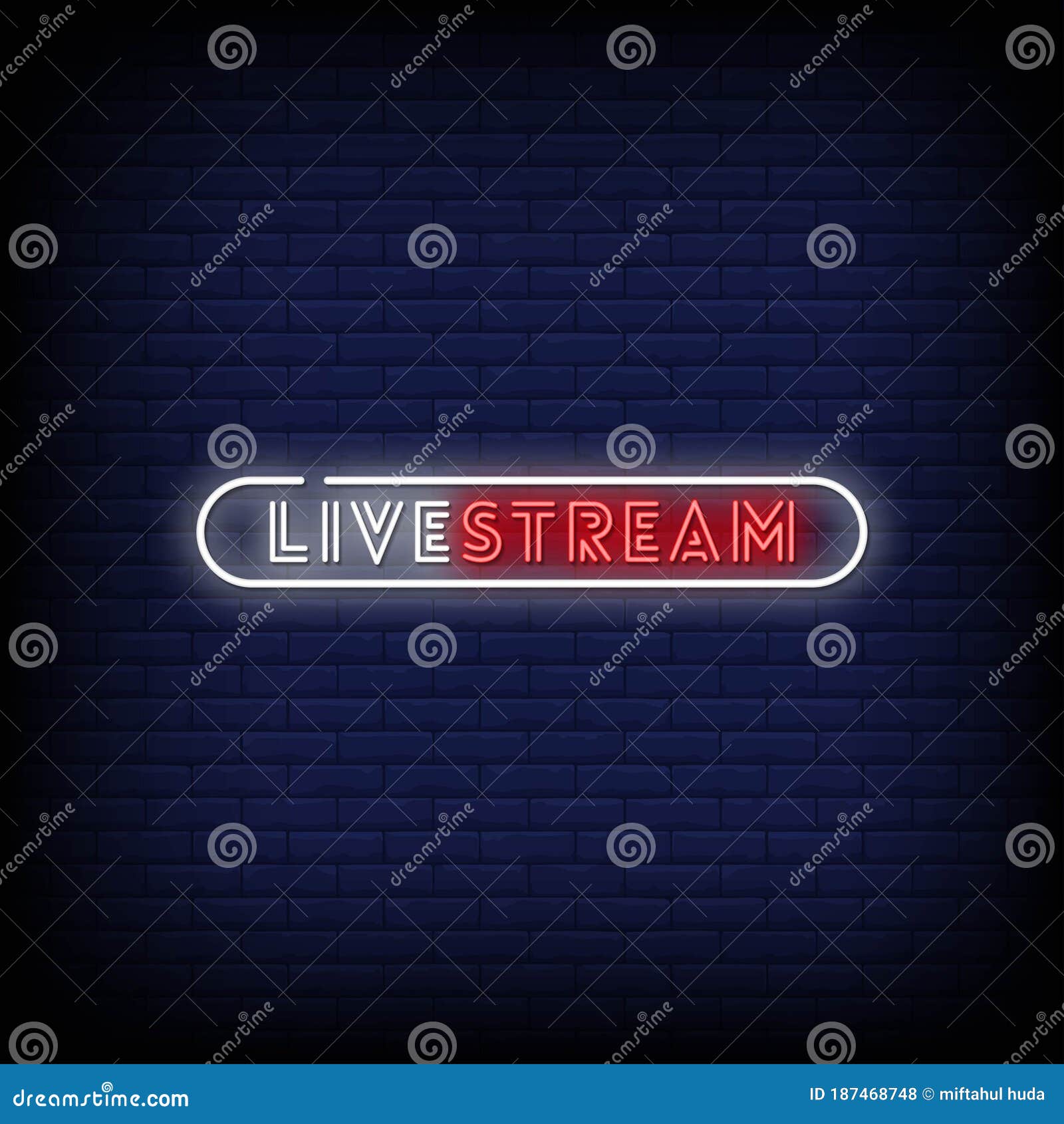 Live Stream Neon Signs Style Text Vector Stock Vector - Illustration of ...