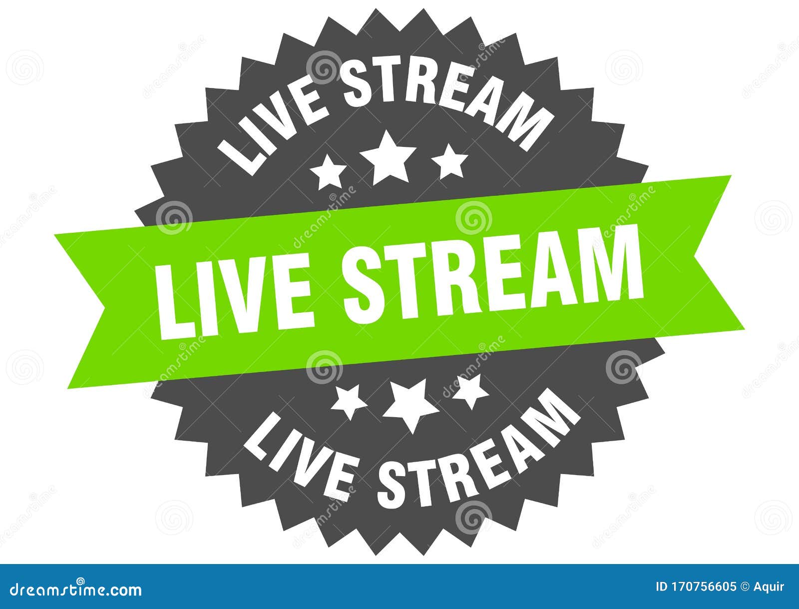 Live Stream Sign. Live Stream Circular Band Label. Live Stream Sticker ...