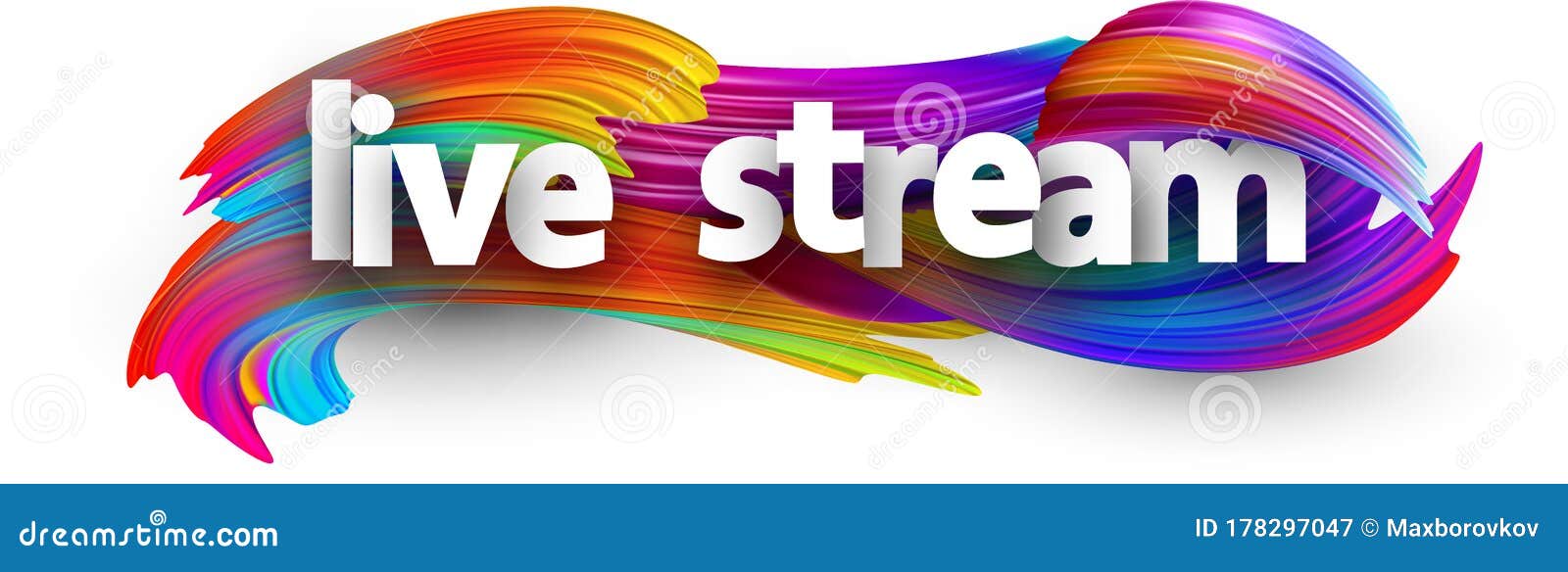 Live Stream Sign Over Brush Strokes Background Stock Vector ...