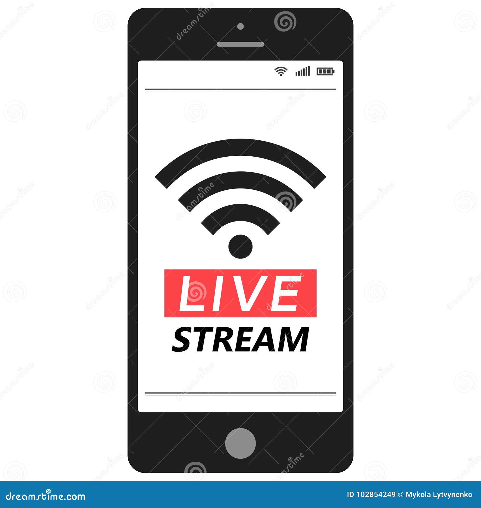 Live Stream Smartphone Social Media Network Live Streaming Vector ...