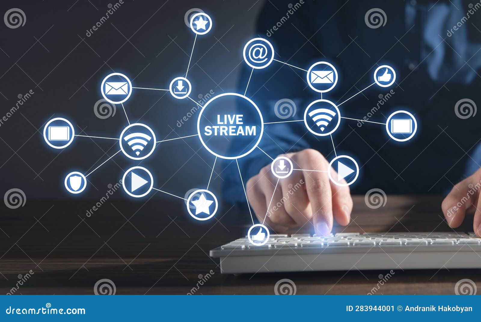 Live Stream. Social Media Web Network Concept Stock Image - Image of ...