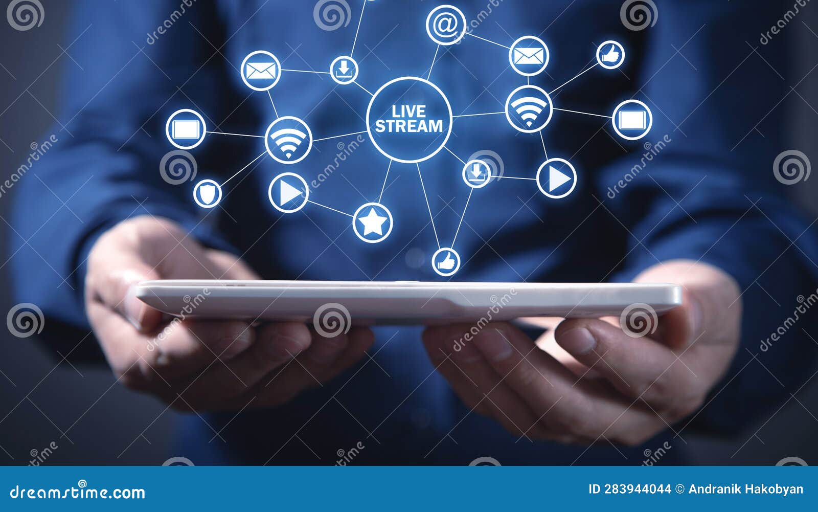 Live Stream. Social Media Web Network Concept Stock Photo - Image of ...