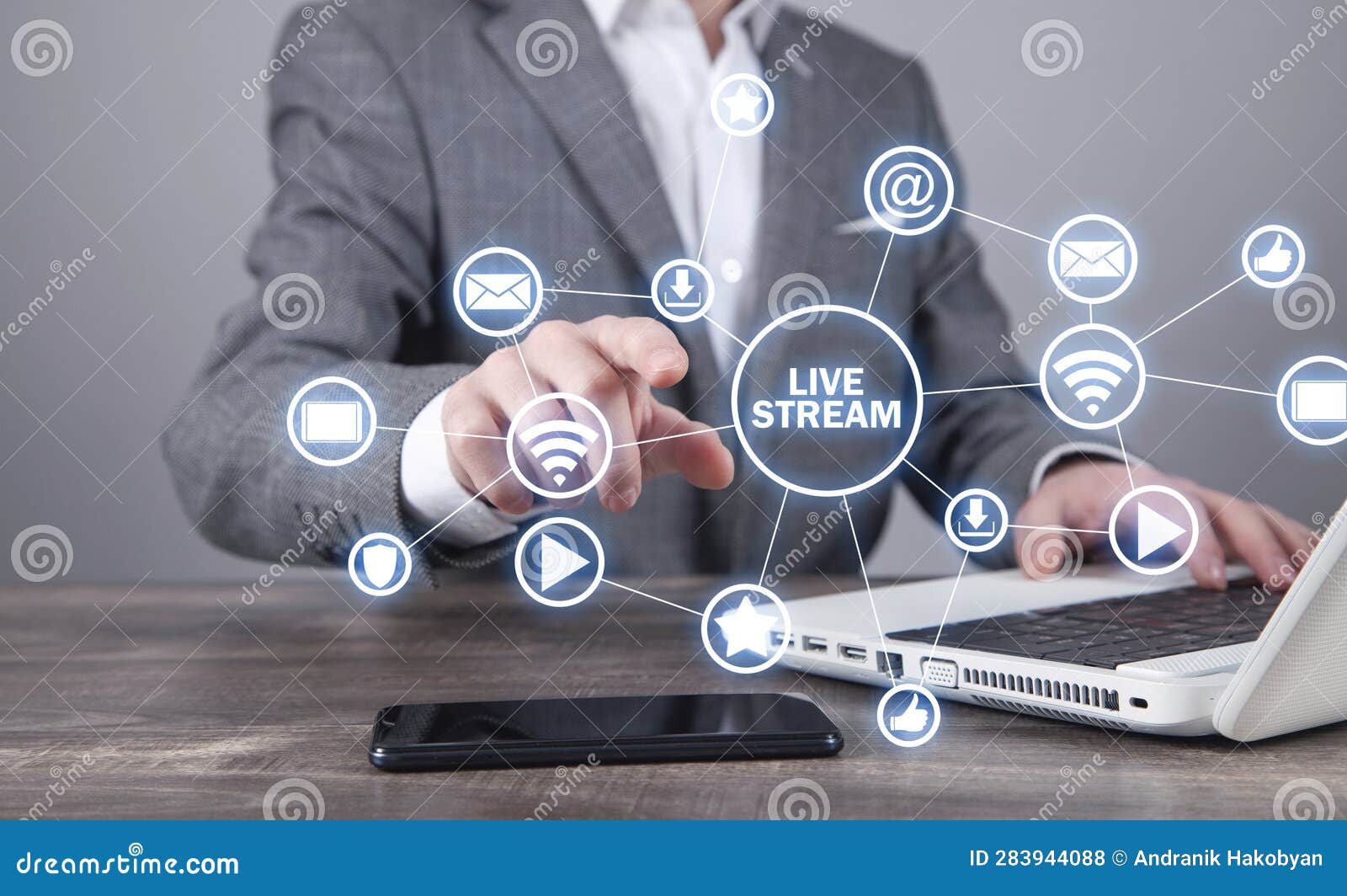 Live Stream. Social Media Web Network Concept Stock Photo - Image of ...