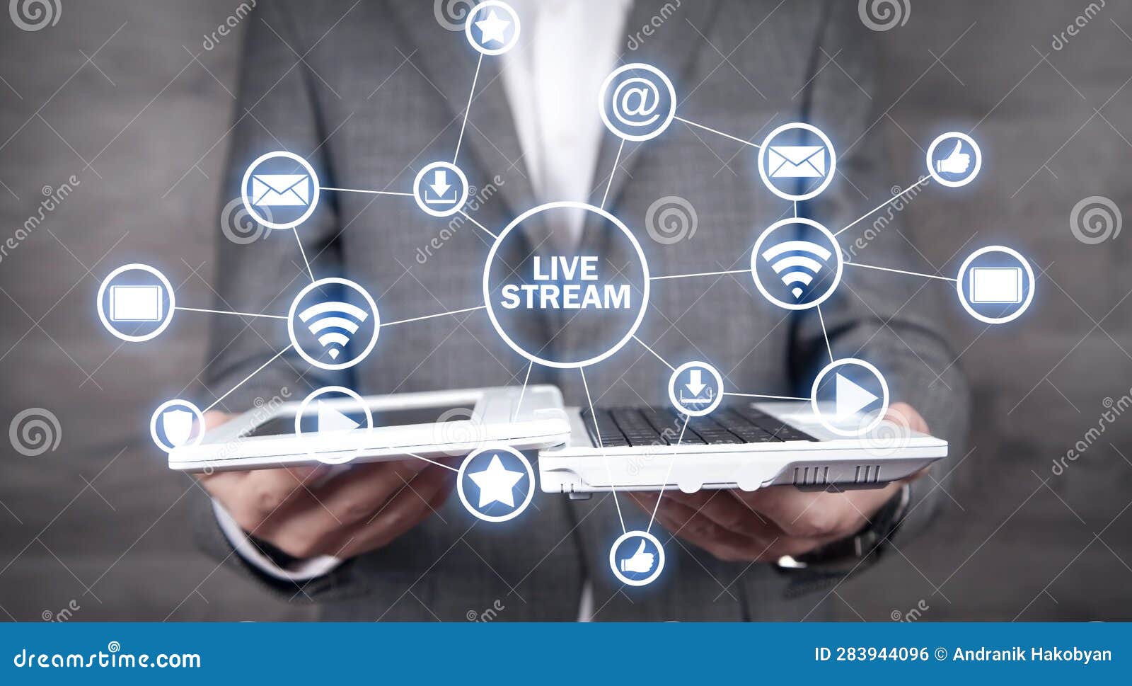 Live Stream. Social Media Web Network Concept Stock Photo - Image of ...