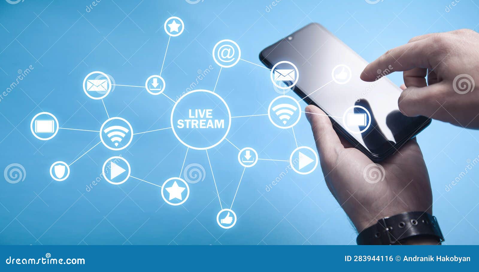 Live Stream. Social Media Web Network Concept Stock Photo - Image of ...