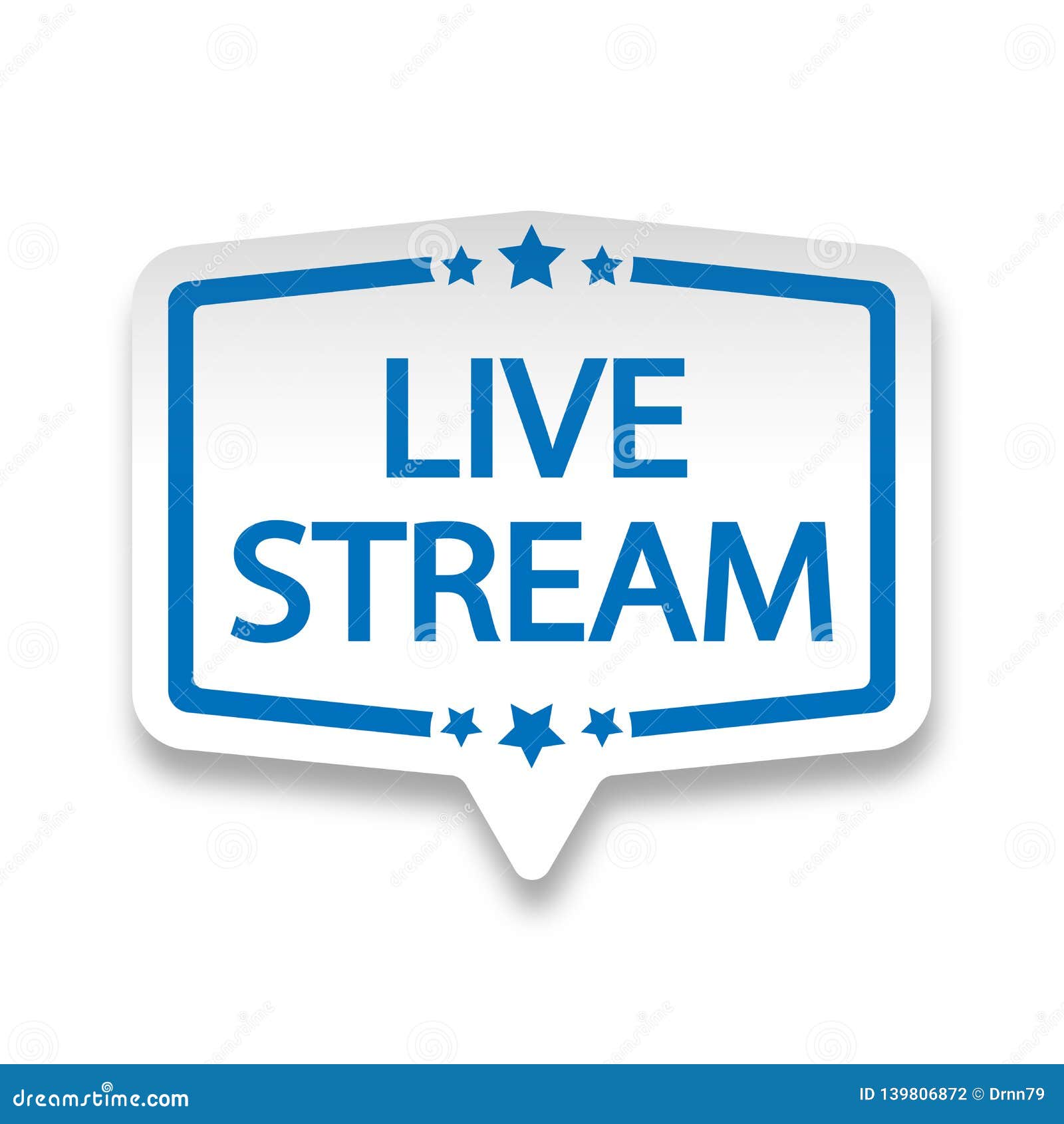 Live Stream Square Paper Speech Bubble Web Icon Stock Illustration ...