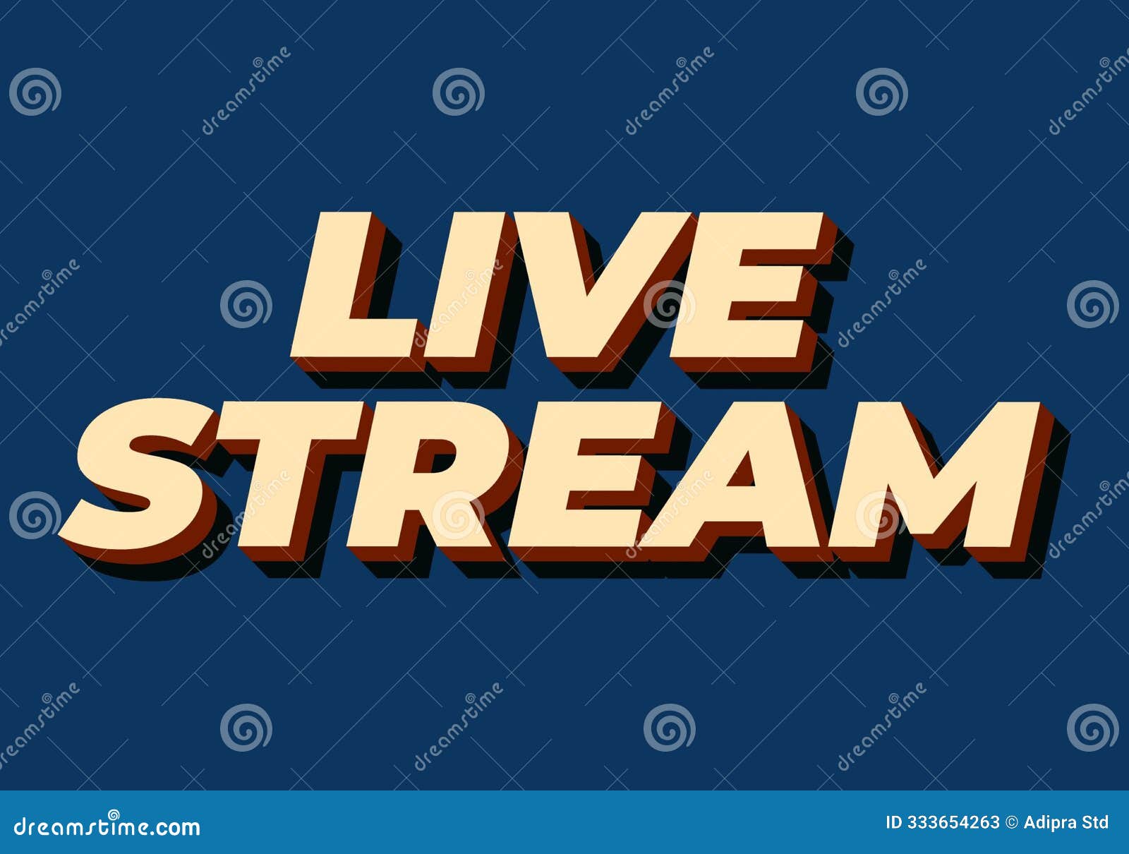 Live Stream. Text Effect in 3D Style with Modern Colors Stock ...