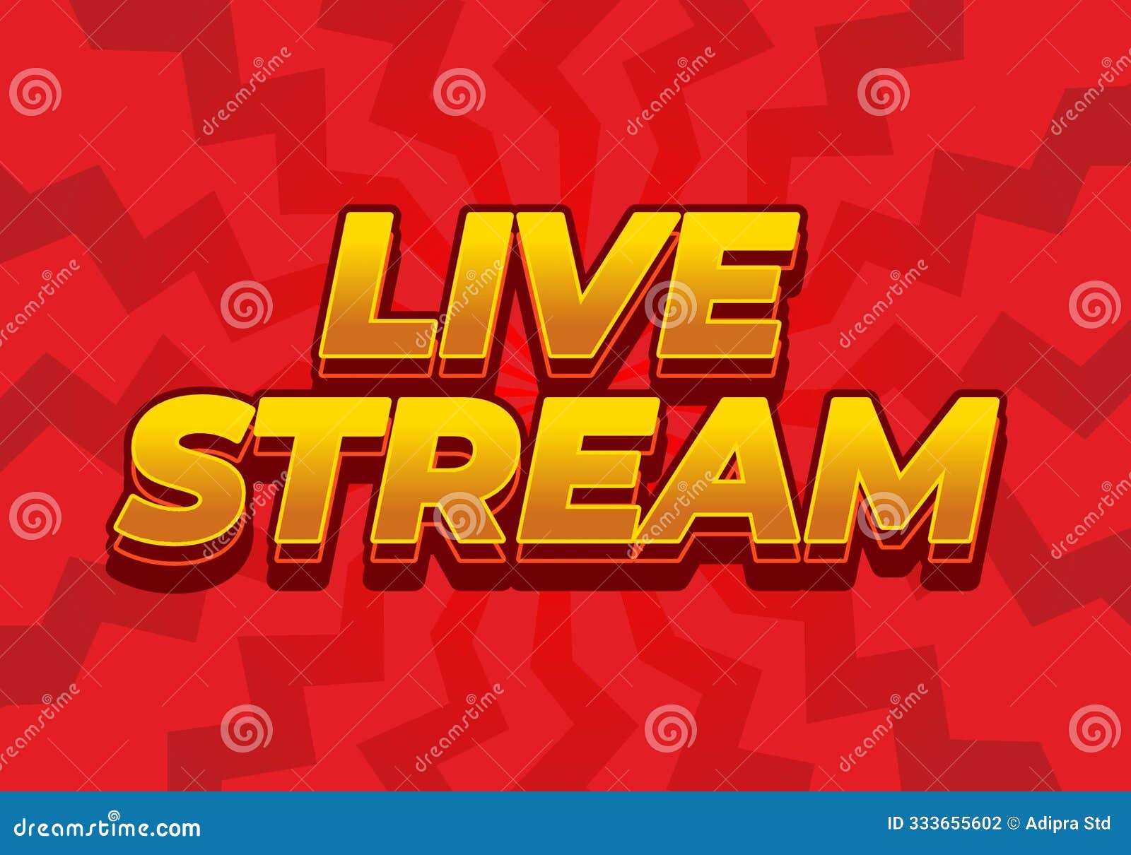 Live Stream. Text Effect in 3D Style with Modern Colors Stock ...