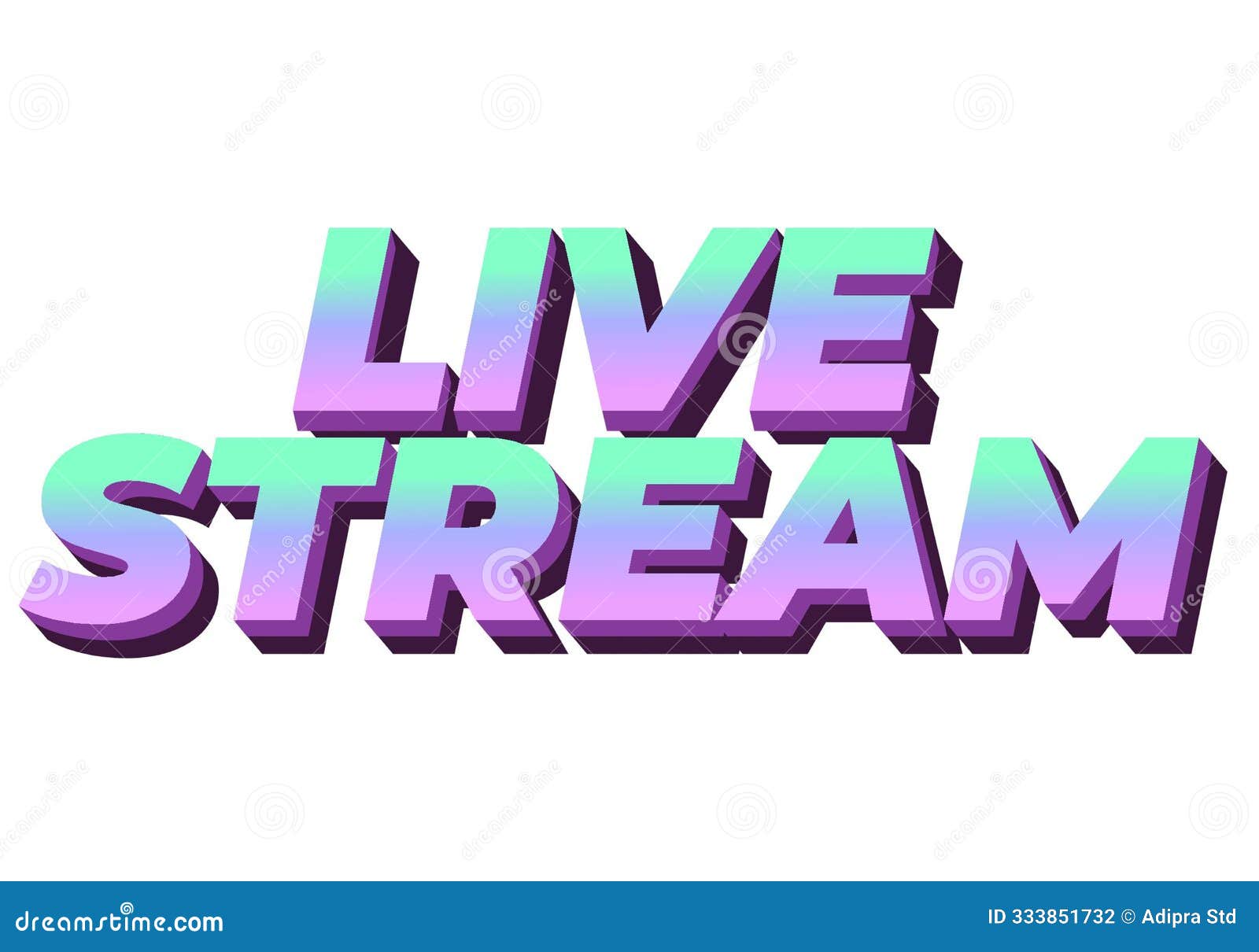 Live Stream. Text Effect in 3D Style with Modern Colors Stock Vector ...