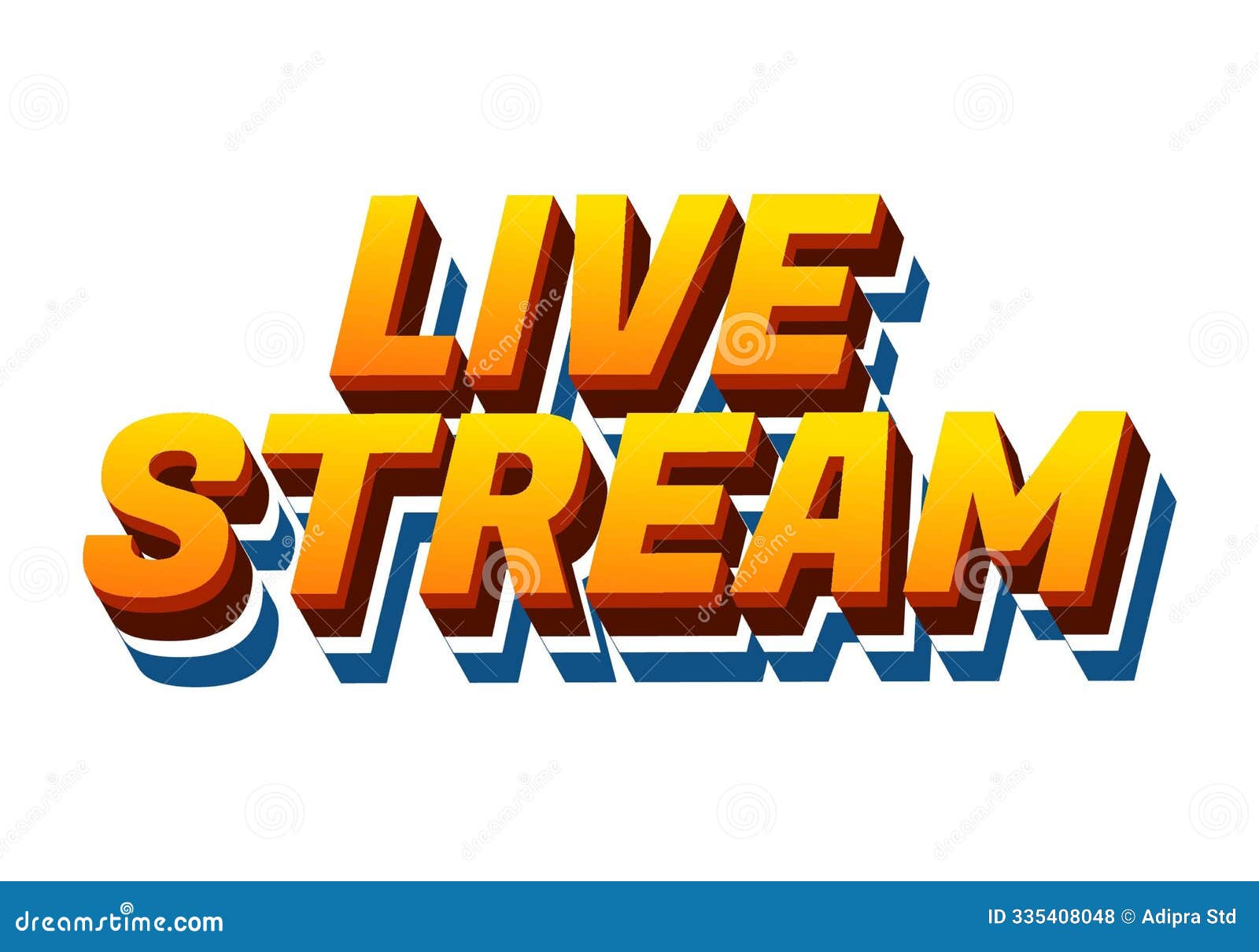 Live Stream. Text Effect in 3D Style with Modern Colors Stock ...