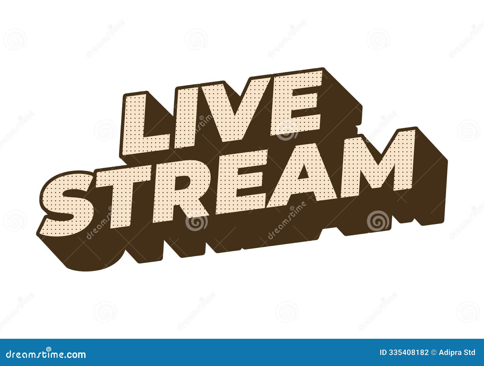 Live Stream. Text Effect in 3D Style with Modern Colors Stock ...