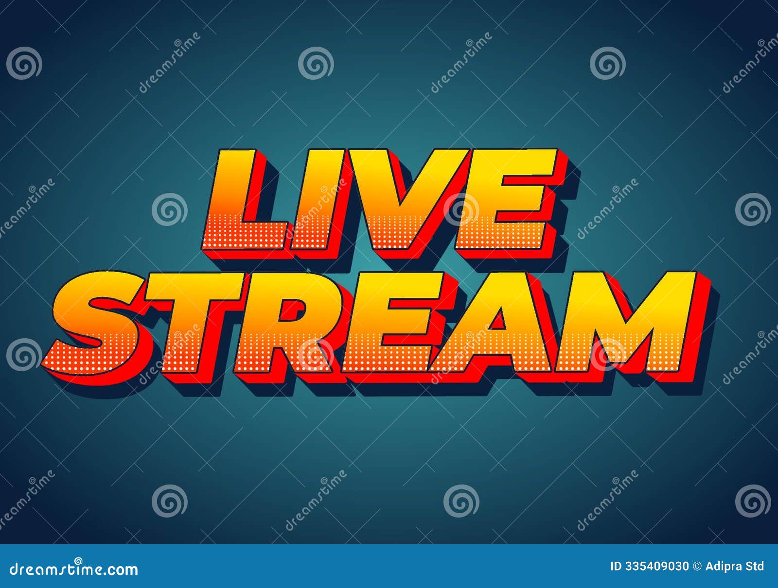 Live Stream. Text Effect in 3D Style with Modern Colors Stock ...
