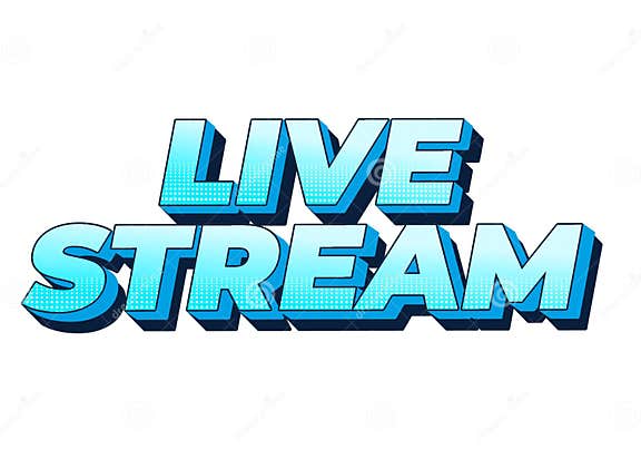 Live Stream. Text Effect in 3D Style with Modern Colors Stock Vector ...