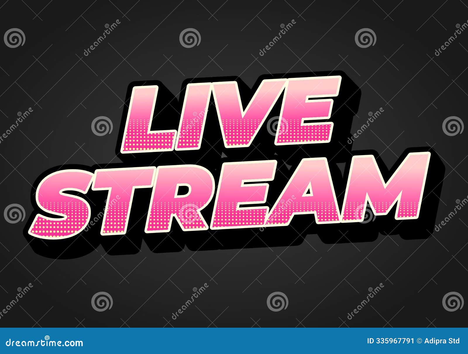 Live Stream. Text Effect in 3D Style with Modern Colors Stock ...