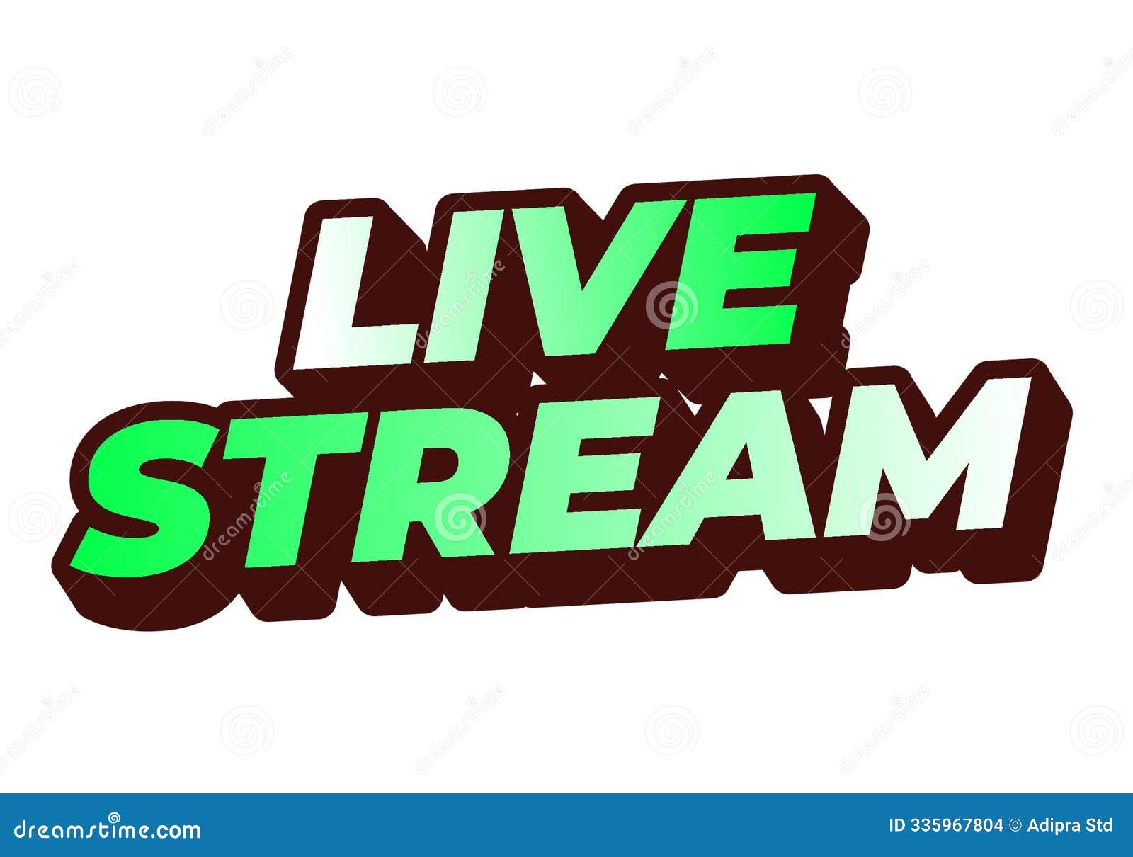 Live Stream. Text Effect in 3D Style with Modern Colors Stock ...