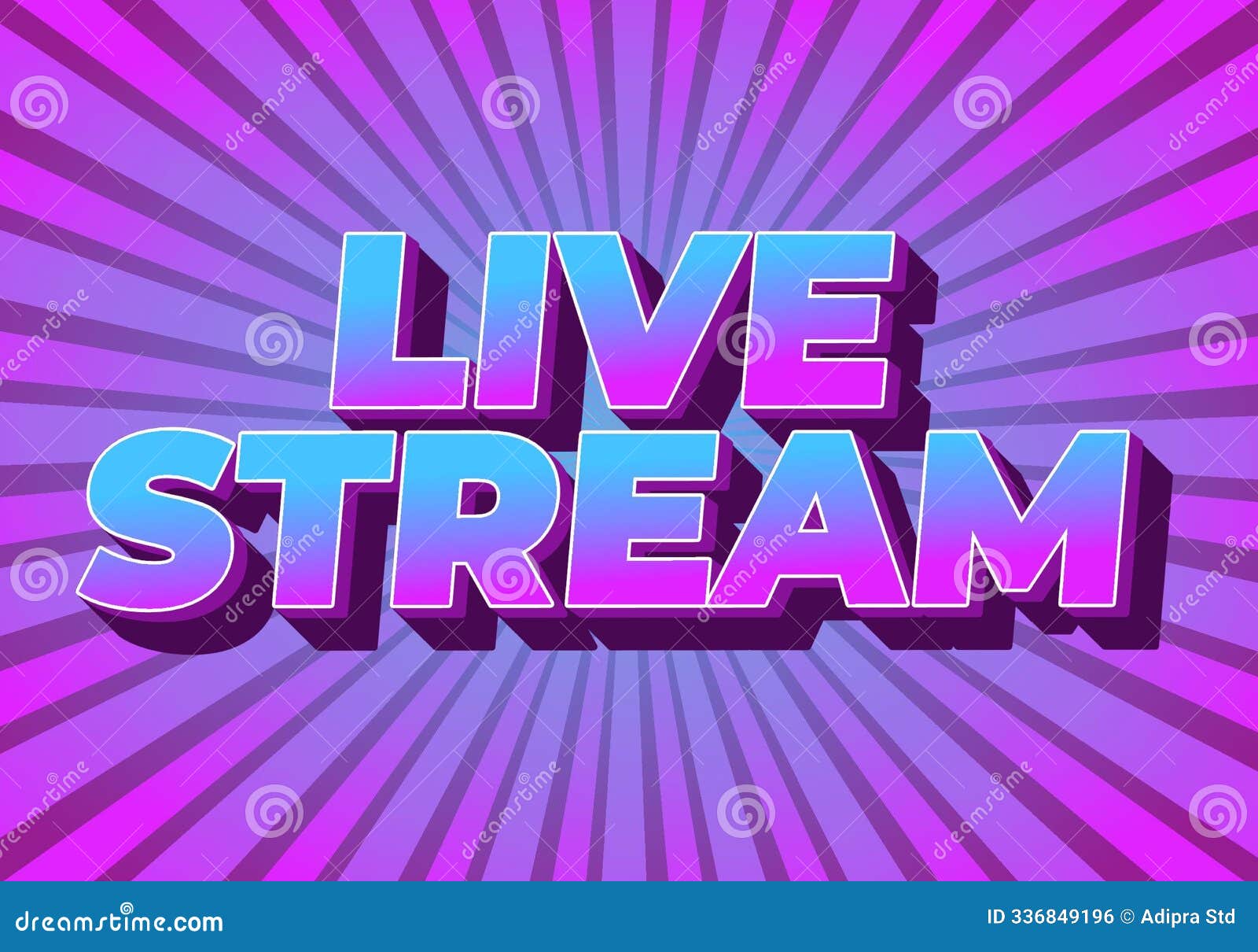 Live Stream. Text Effect in 3D Style with Modern Colors Stock ...