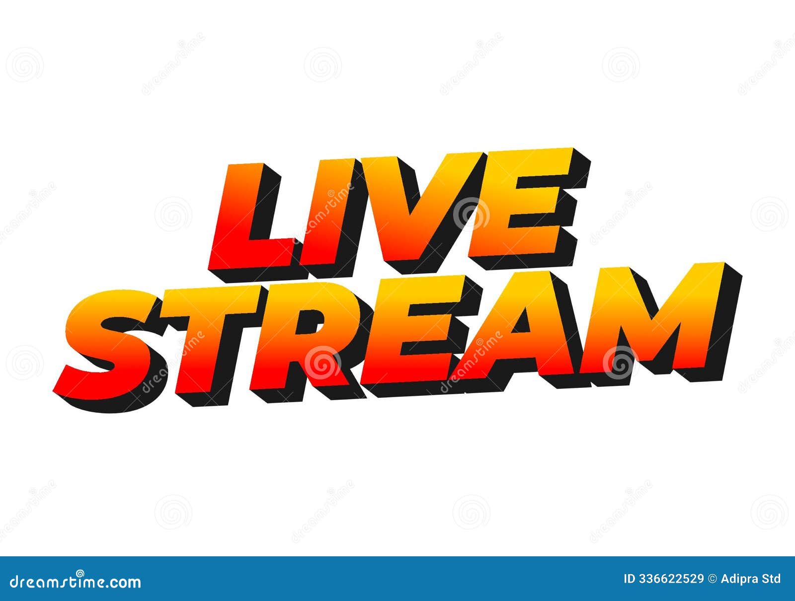 Live Stream. Text Effect in 3D Style with Modern Colors Stock ...