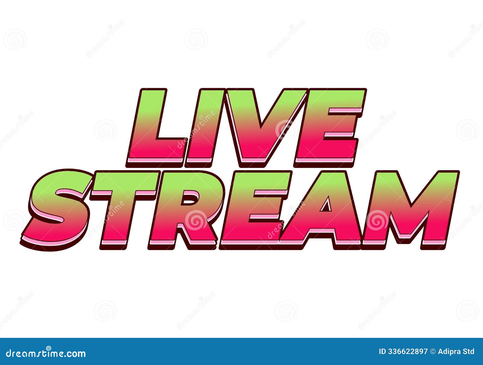 Live Stream. Text Effect in 3D Style with Modern Colors Stock ...