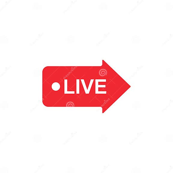 Live Streaming Arrow Vector Icon Sign Design Template Stock Vector ...