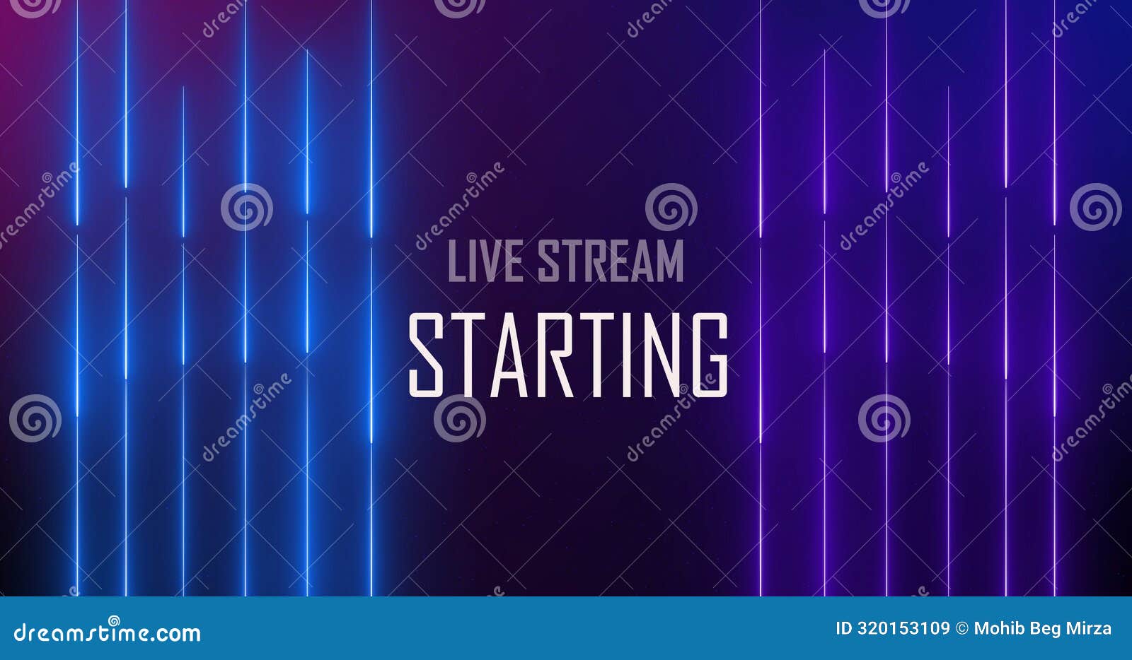 Live Streaming Background Frame - Animated Neon Overlay Template ...