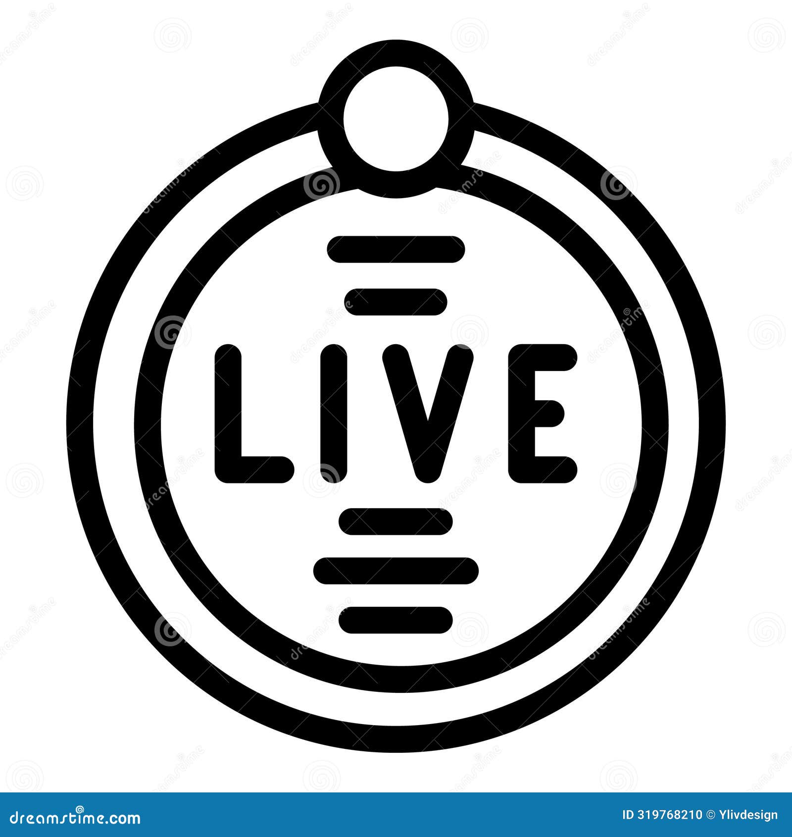 Black and White Icon for Live Broadcast, Suitable for Web and App Interfaces Stock Vector ...