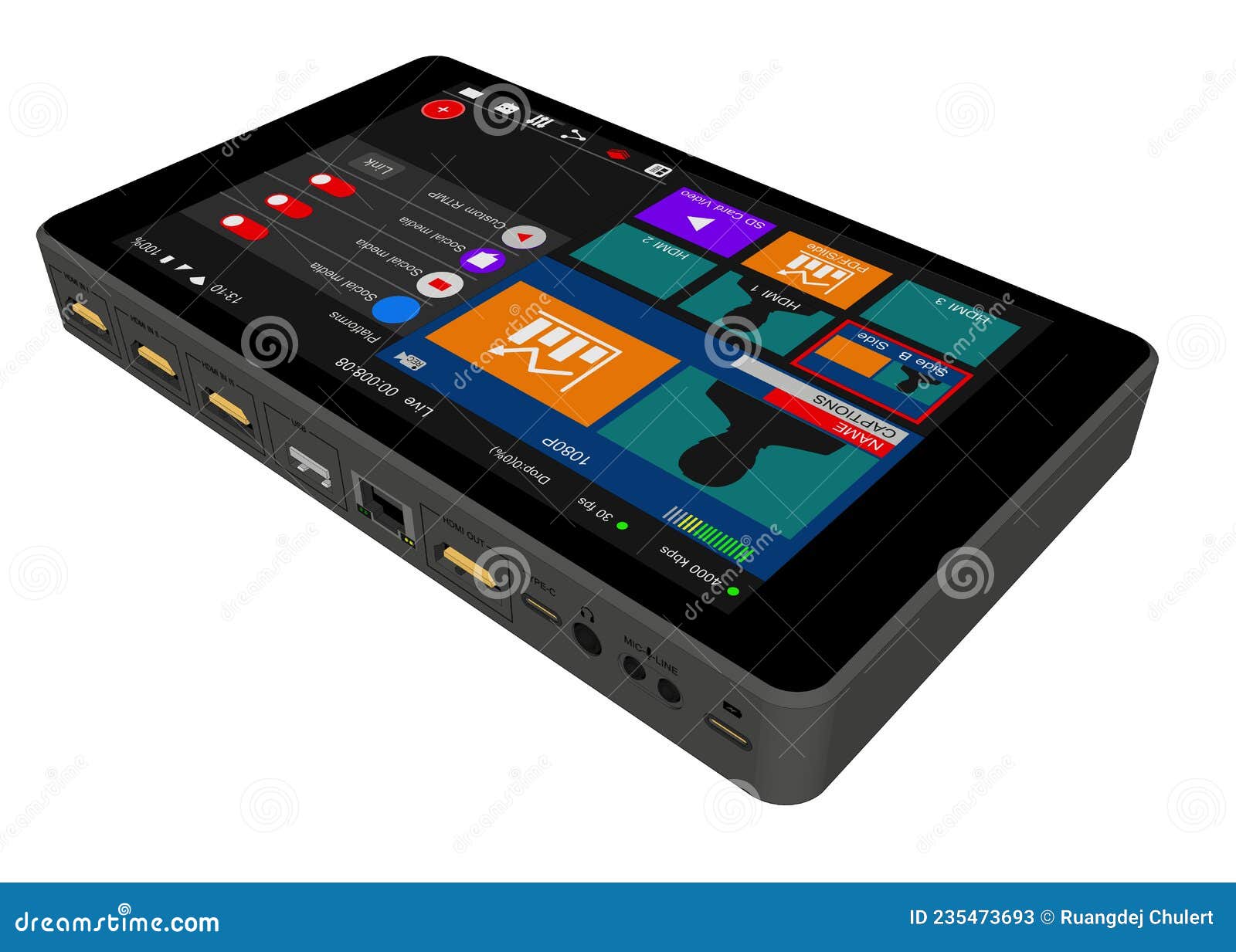 Live Streaming Box for Multiple Camera Stock Image - Image of solution ...