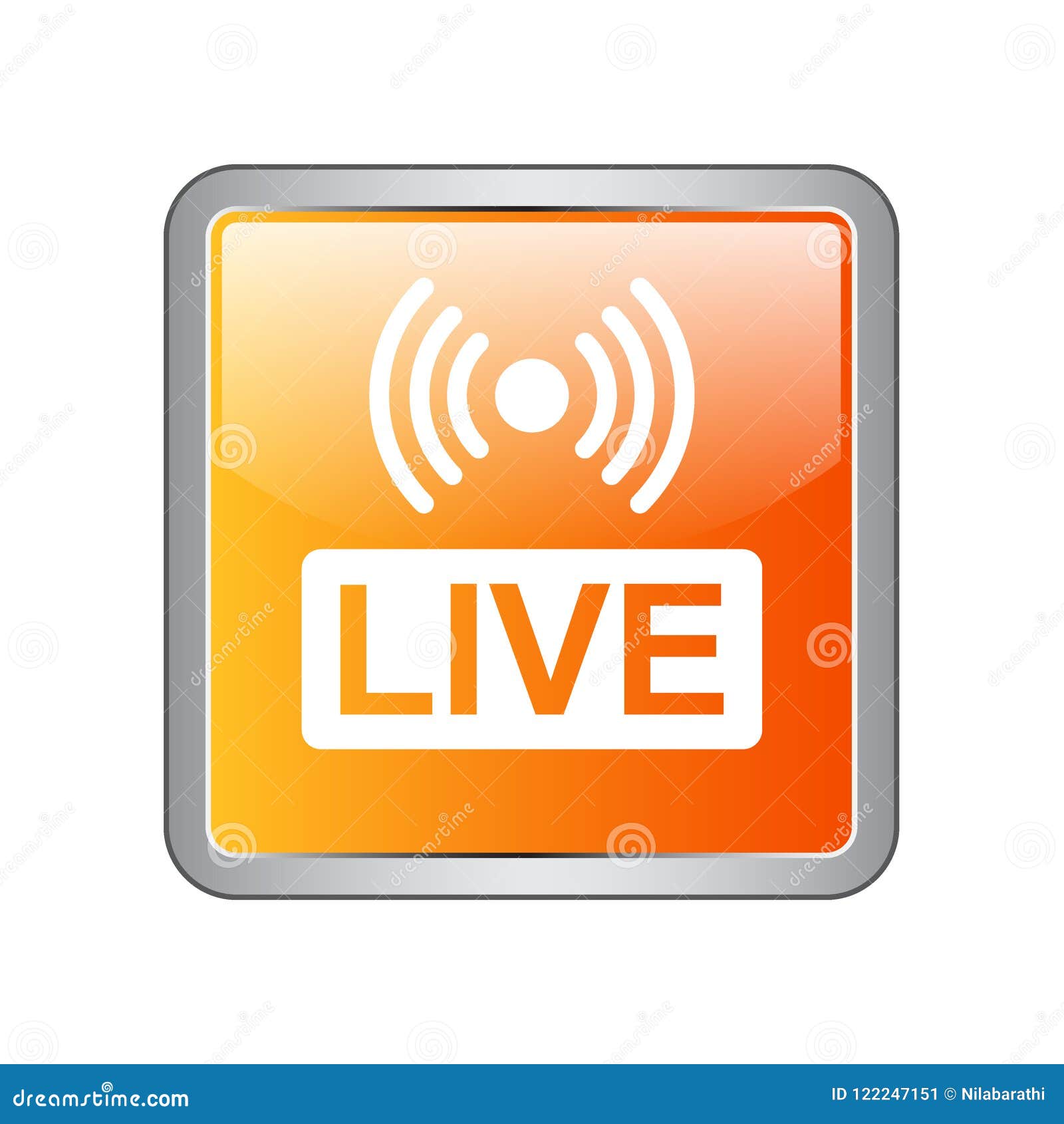 Live streaming button stock vector. Illustration of broadcasting ...