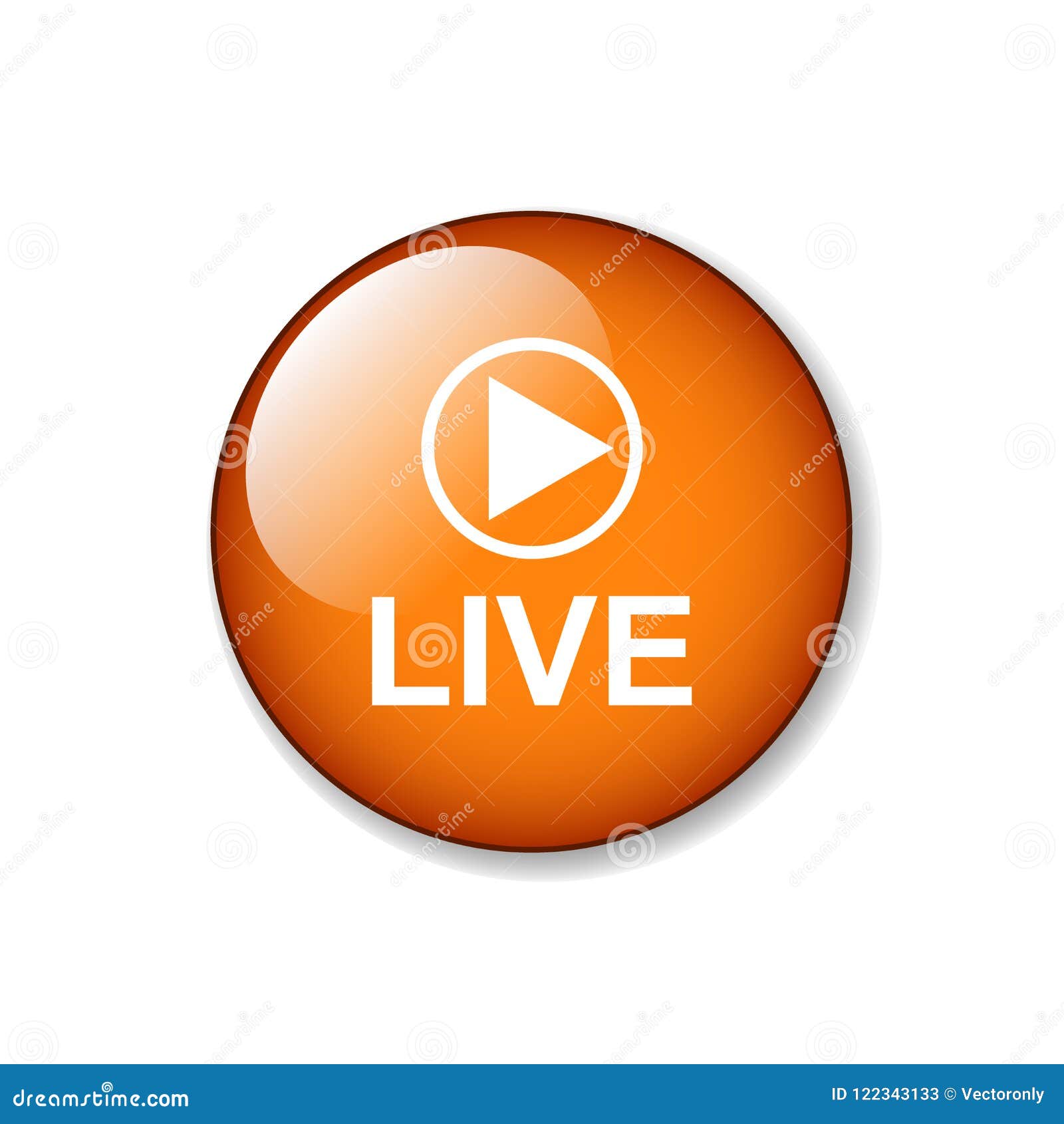 Live streaming button stock illustration. Illustration of digital ...